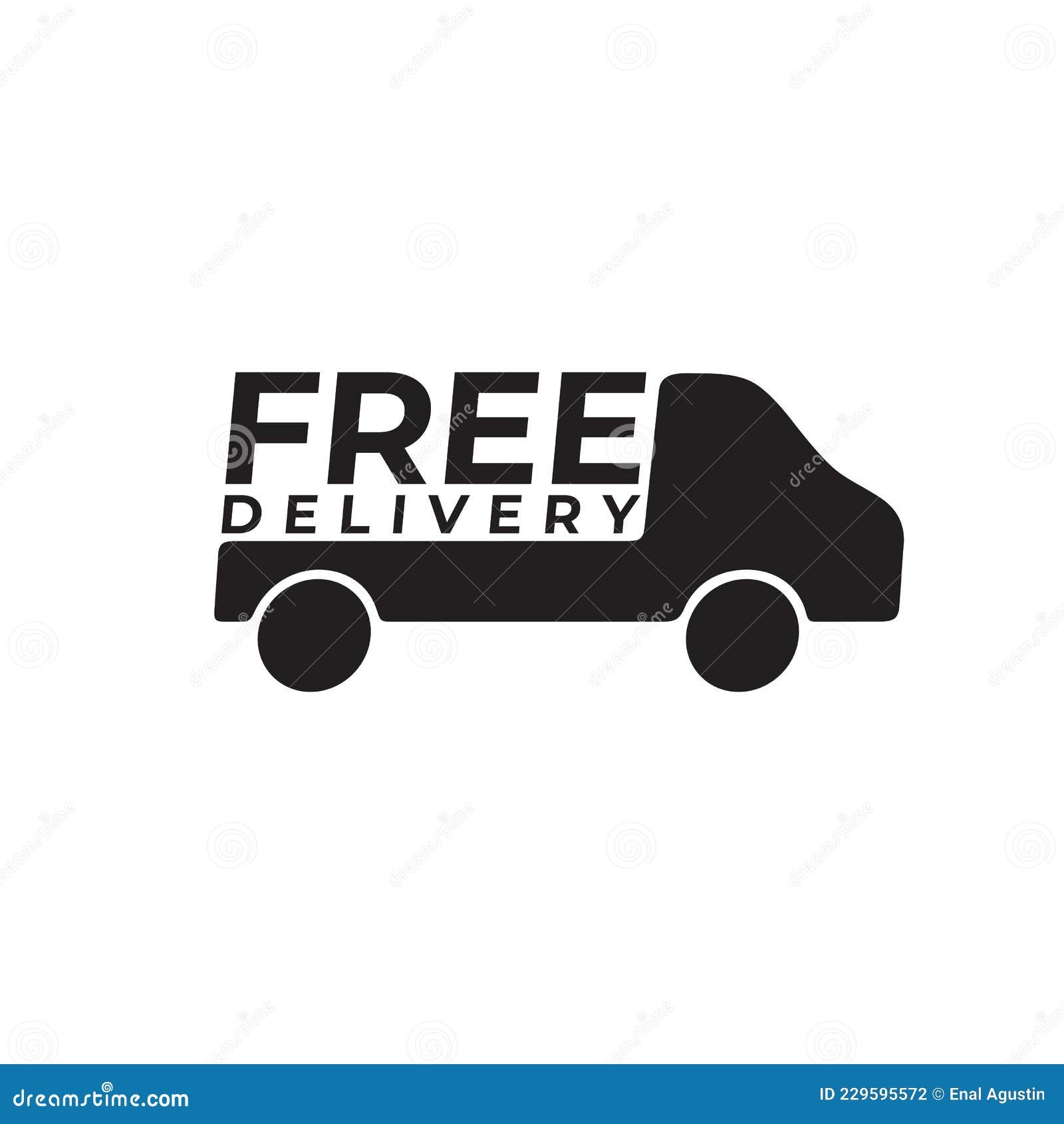 Free Delivery Sticker Label Logo Design Stock Vector - Illustration of ...