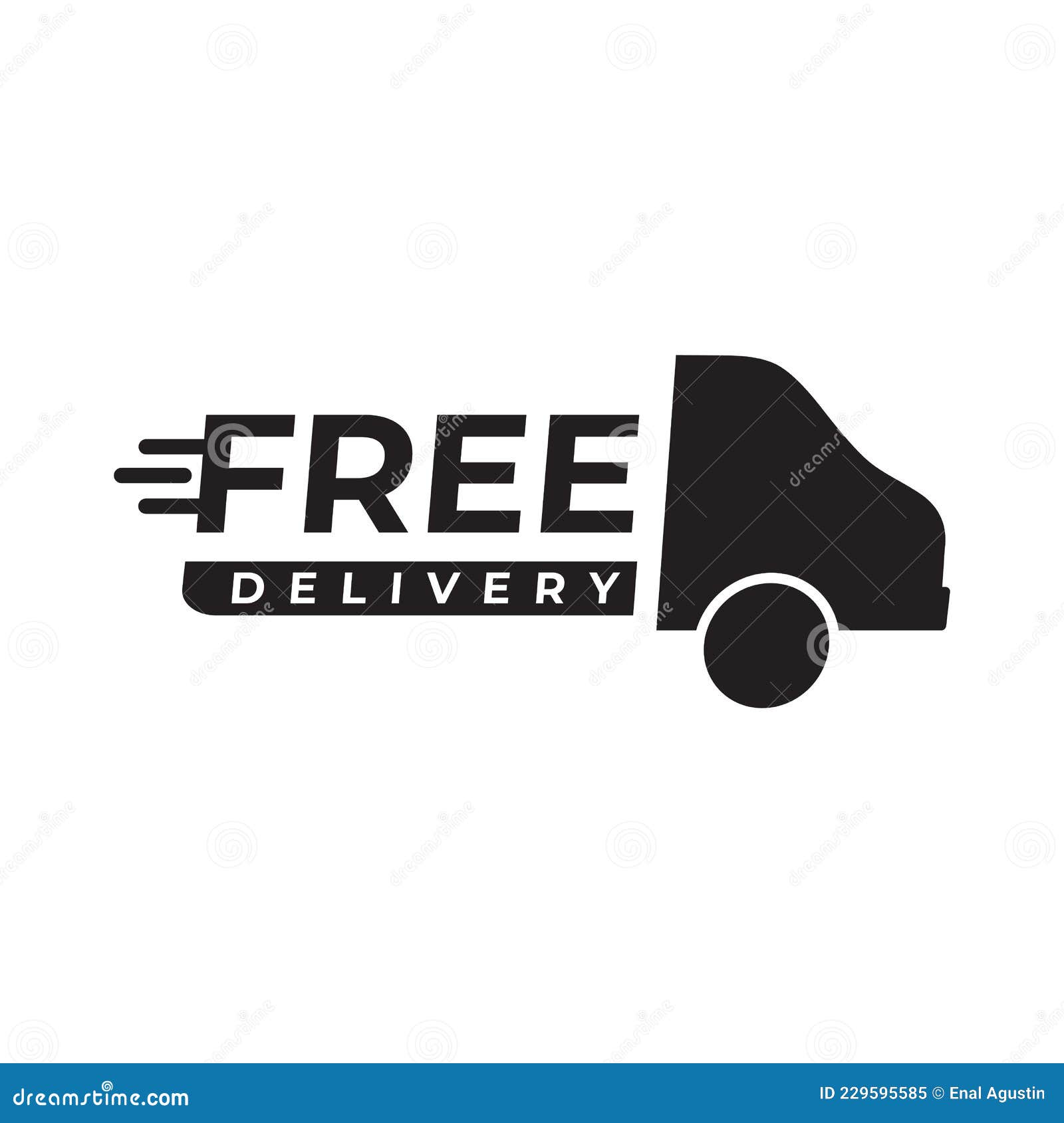 Free Delivery Sticker Label Logo Design Stock Vector - Illustration of ...