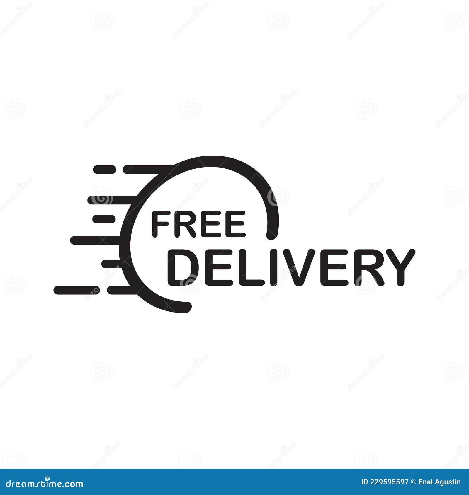 Free Delivery Sticker Label Logo Design Stock Vector - Illustration of ...