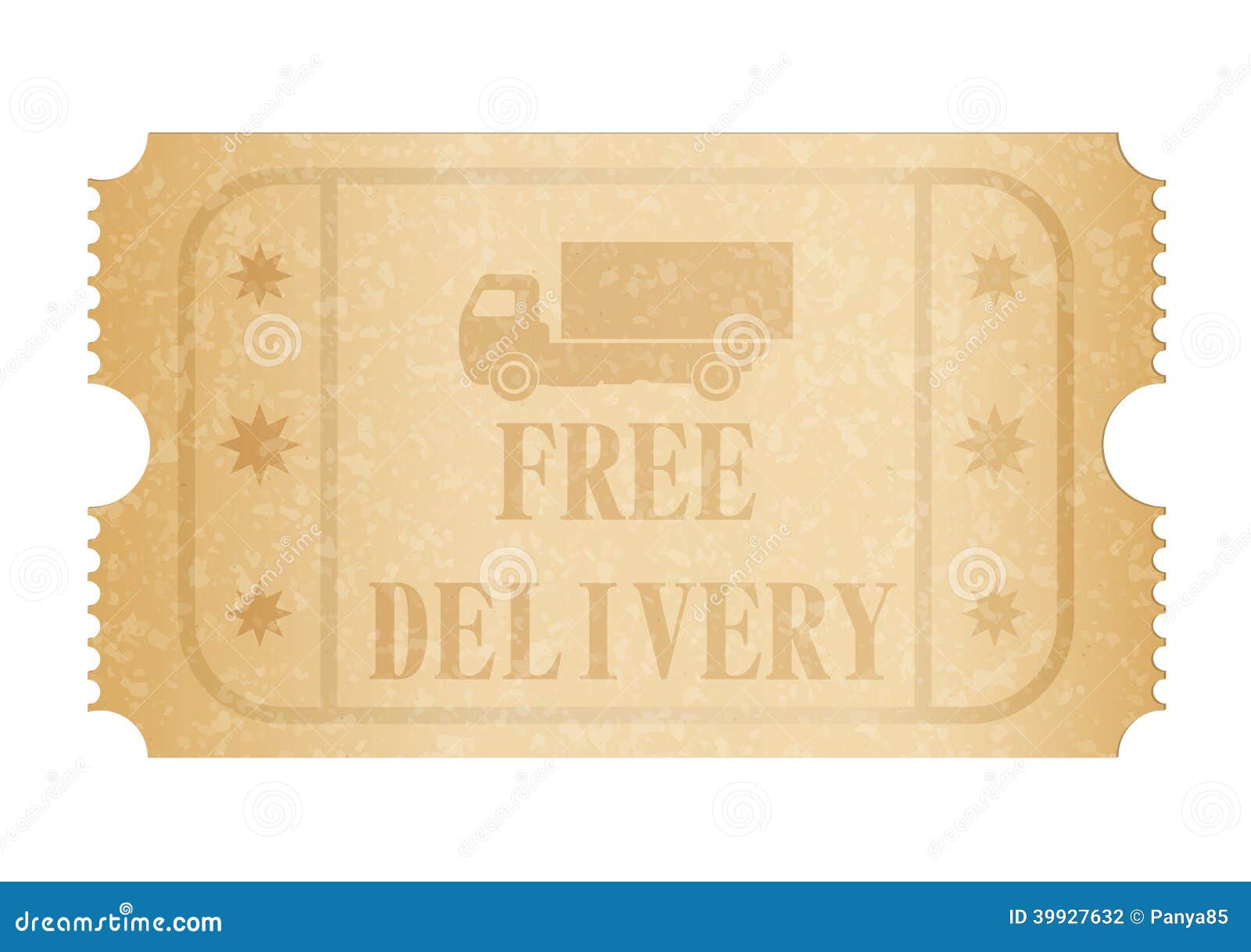 Free delivery ticket stock vector. Illustration of paper - 39927632