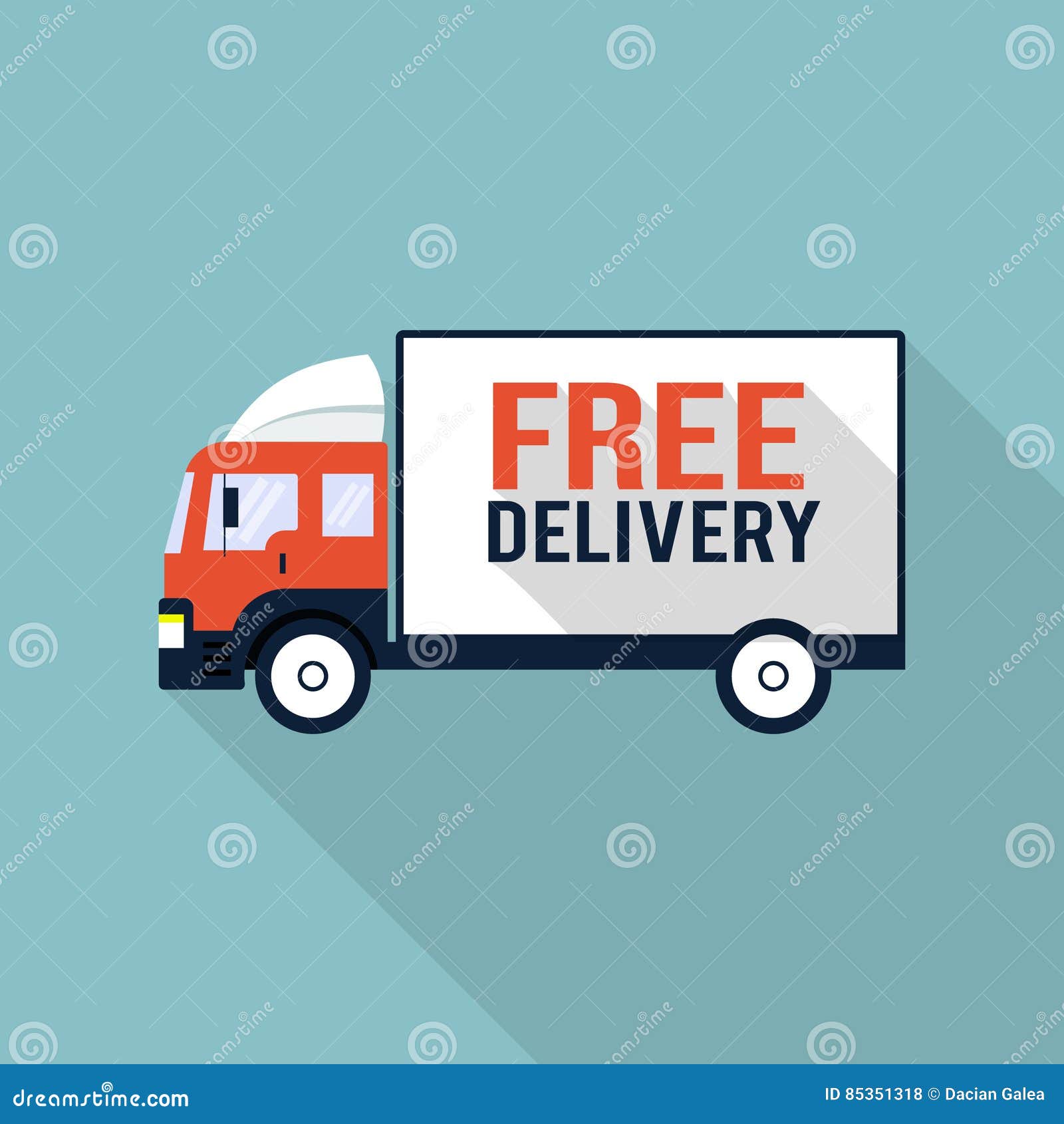 Free Delivery Truck Illustration Stock Vector - Illustration of ...
