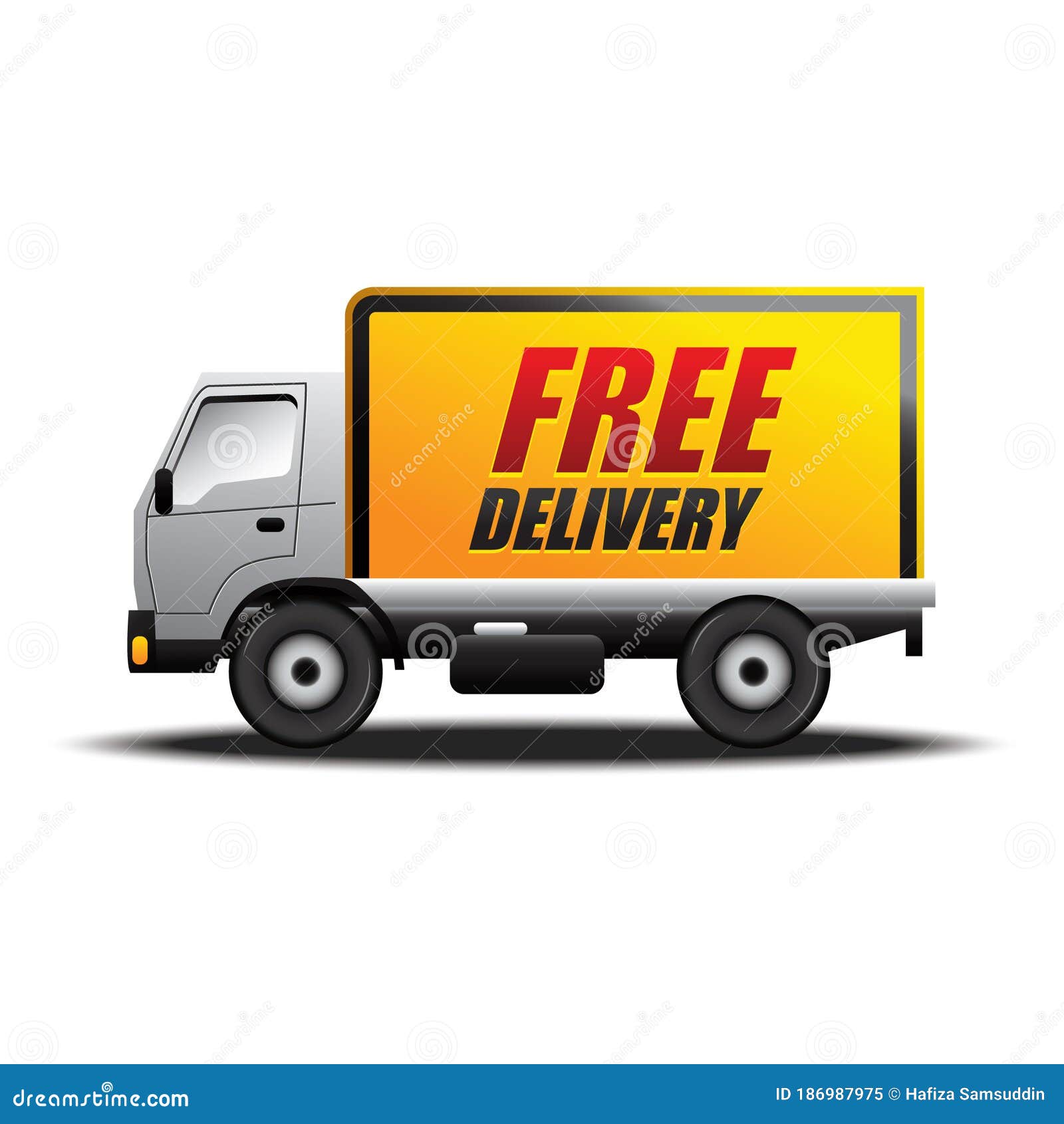 Free Delivery Truck. Vector Illustration Decorative Design Stock Vector ...