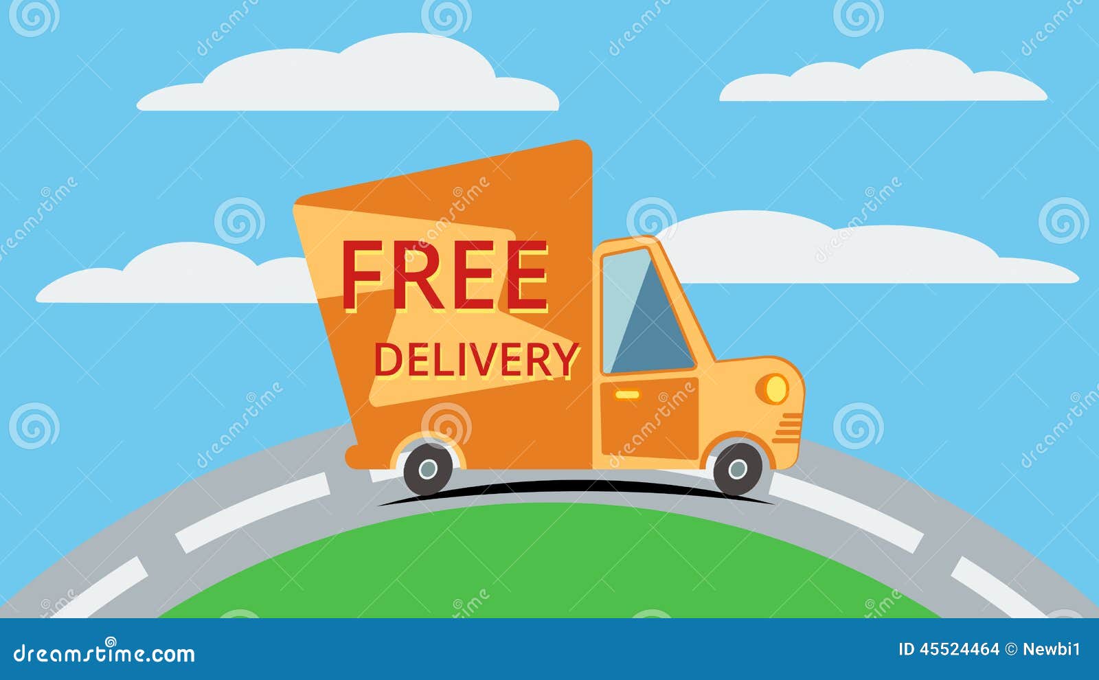 Free Delivery Logos. Llustration Of Icons Shipments. Cartoon Vector ...