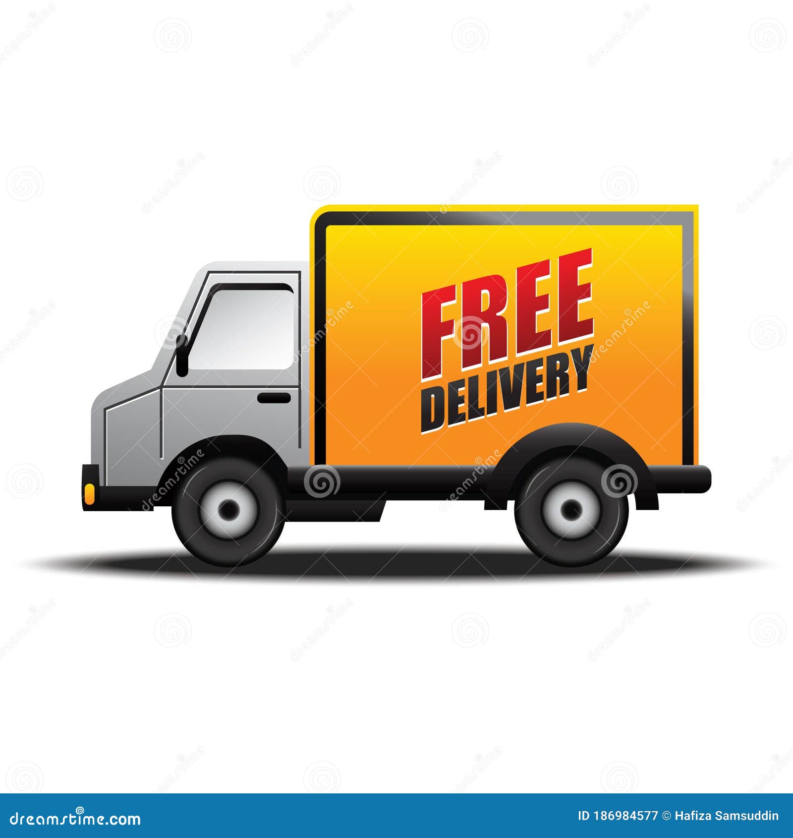 Free Delivery Van. Vector Illustration Decorative Design Stock Vector ...
