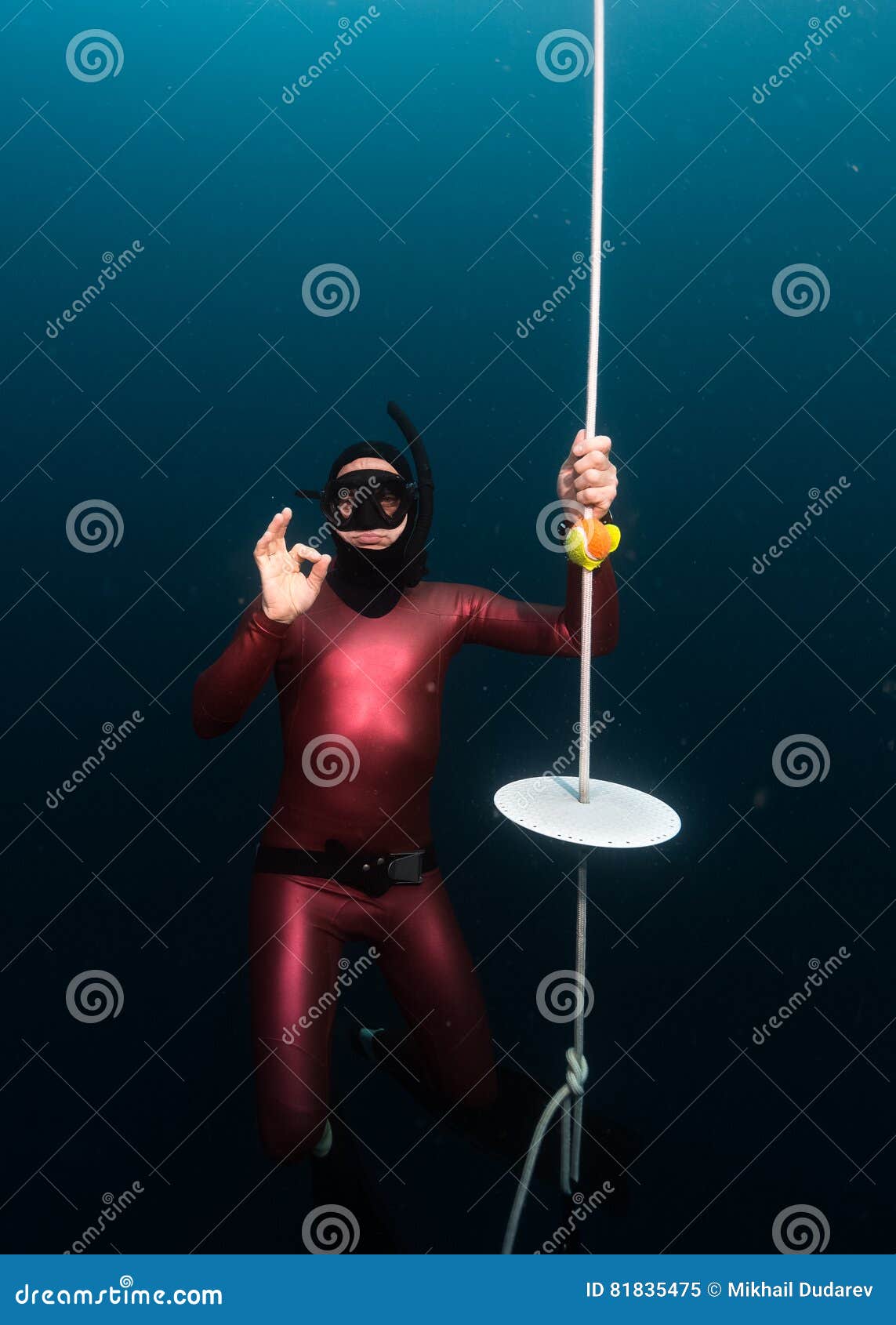 Free Divers Showing OK Sign Stock Image - Image of signal, underwater ...