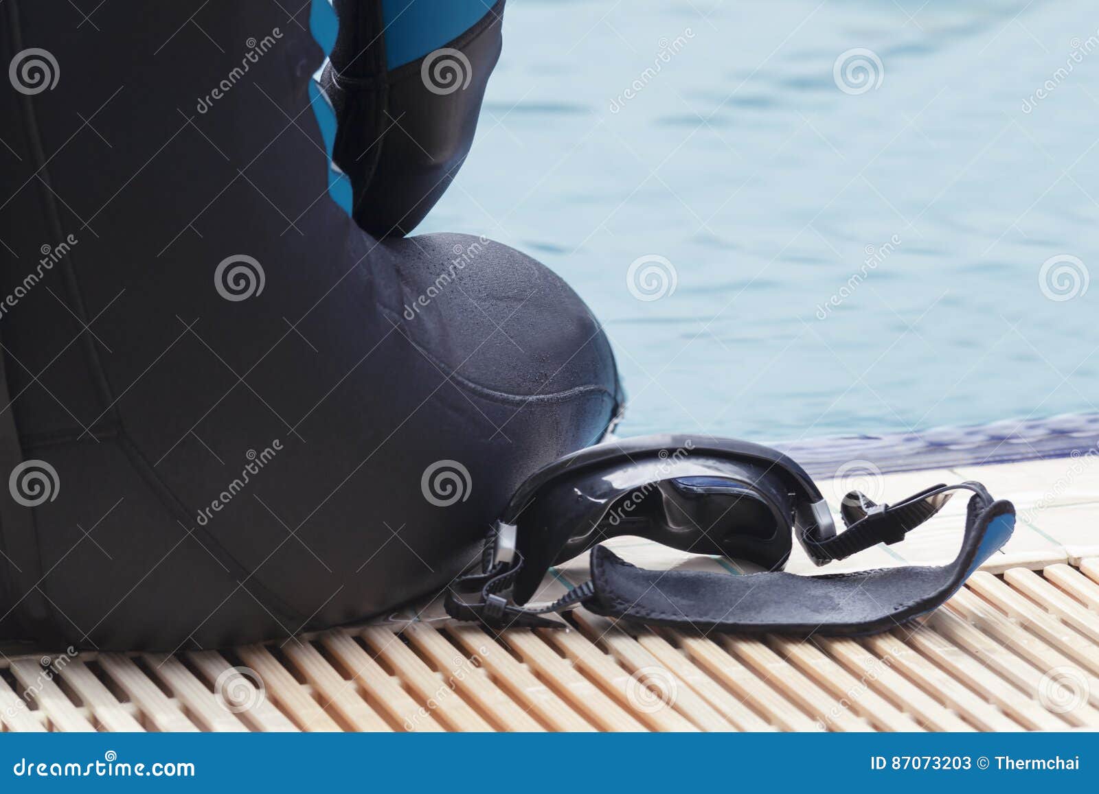Free Diving Training on Swimming Pool Stock Image - Image of immersion ...