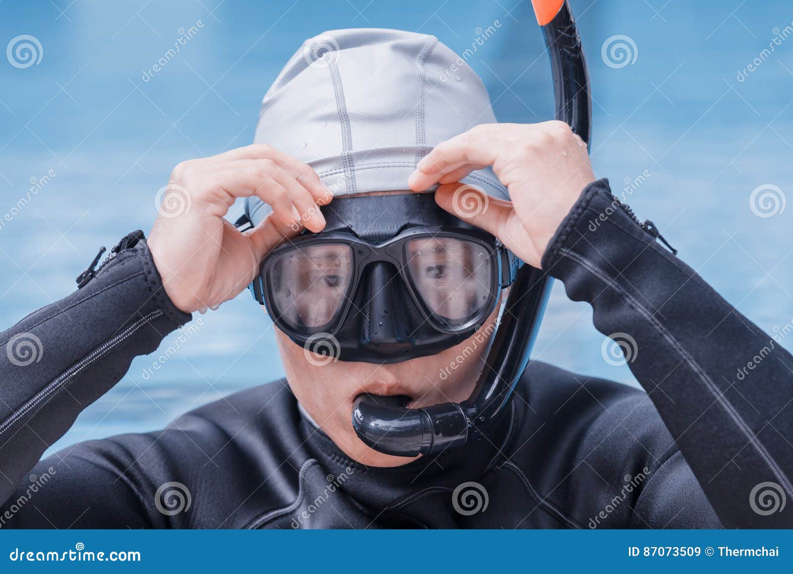 Free Diving Training on Swimming Pool Stock Image - Image of diver ...