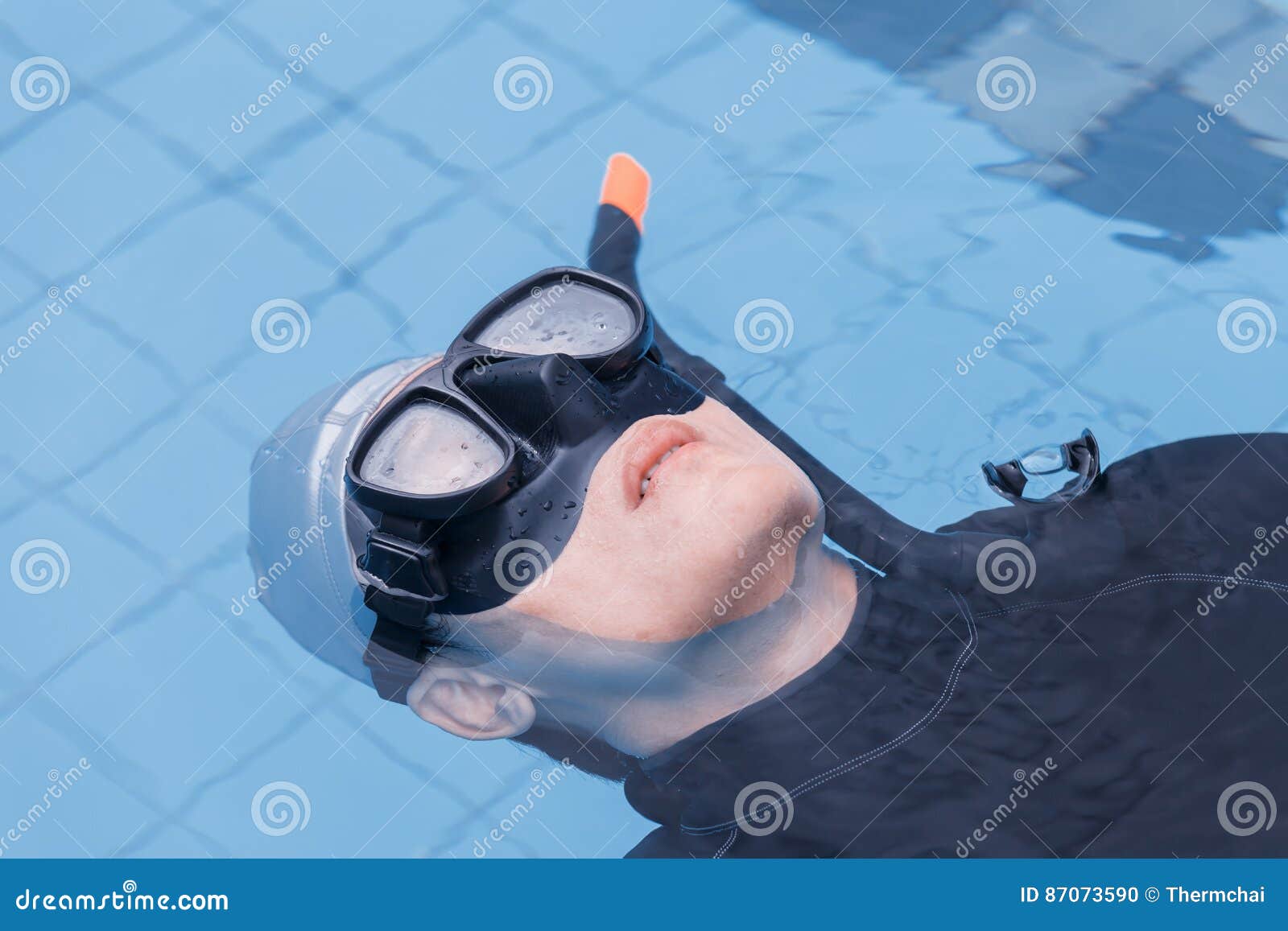 Free Diving Training on Swimming Pool Stock Photo - Image of freediver ...
