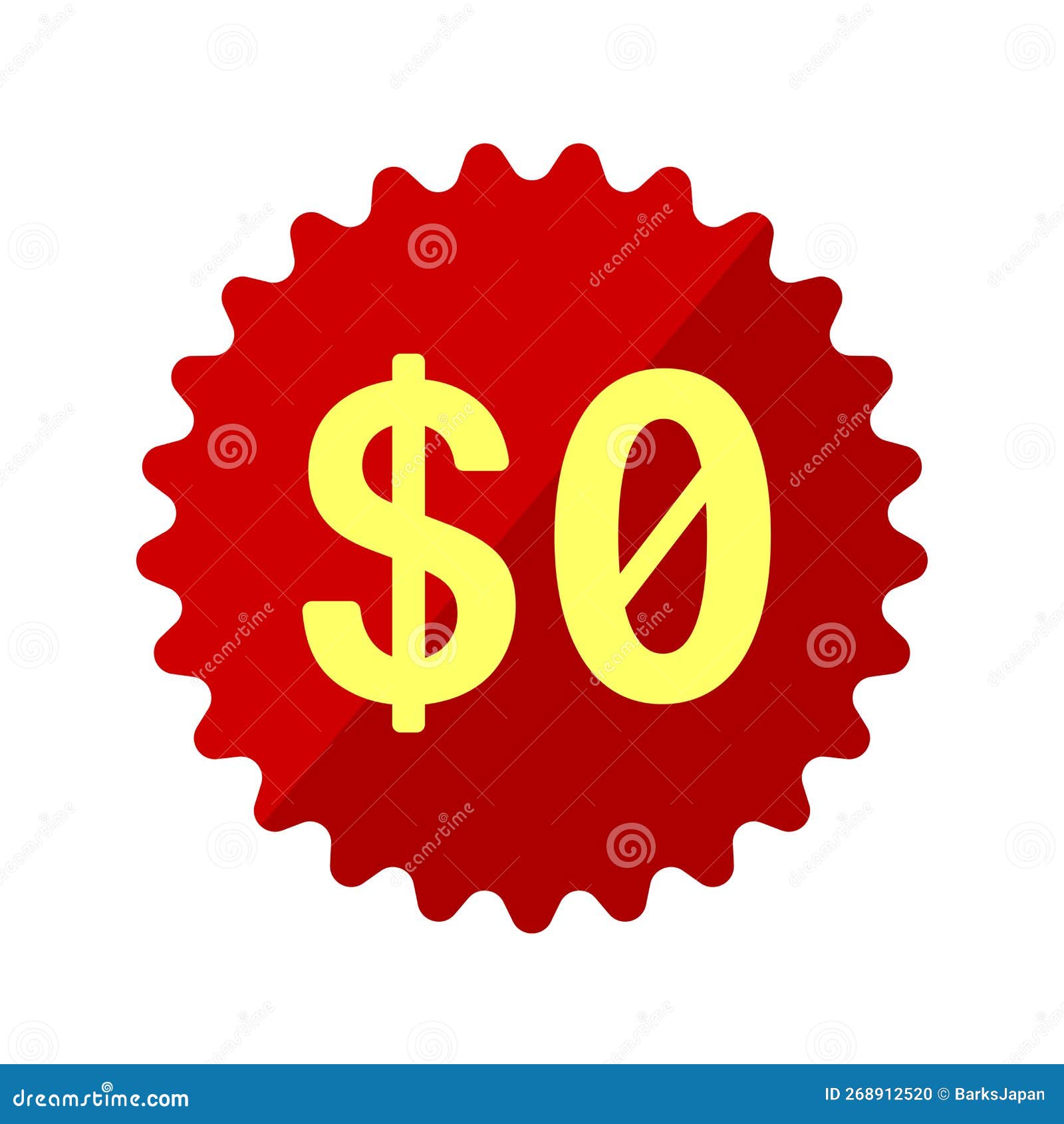 For Free ( 0 Dollar ) Icon Illustration Stock Vector - Illustration of ...