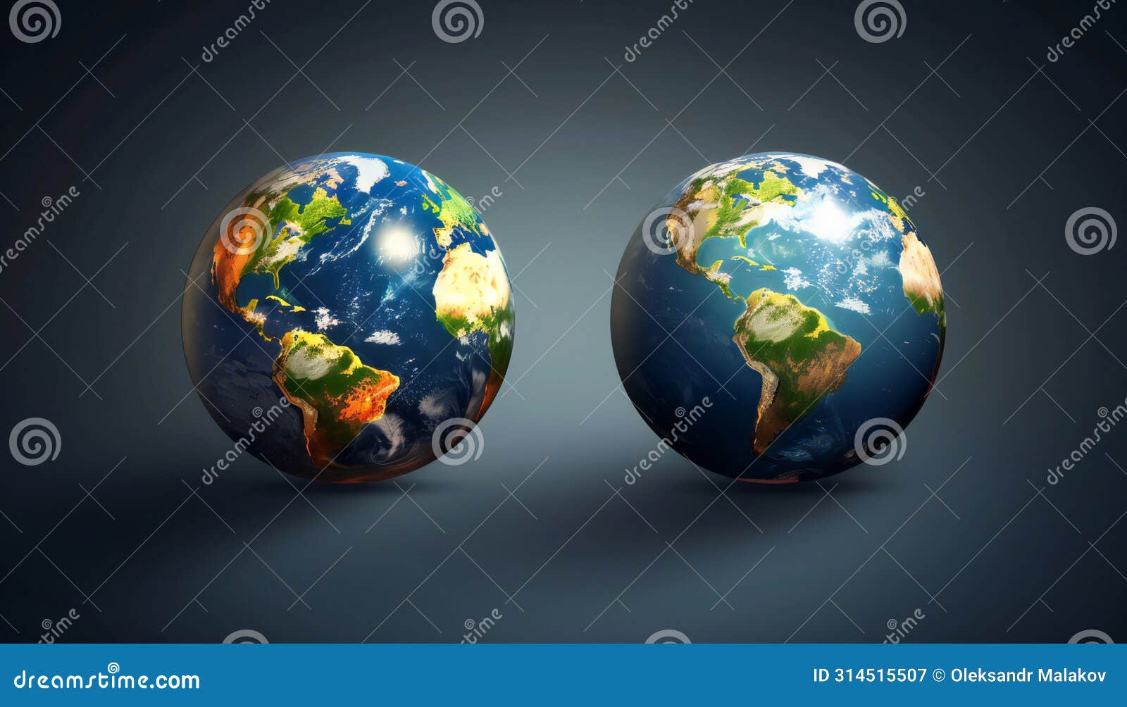 Free Drawing of a Global Emblem of Two Planets Earth Stock Illustration ...