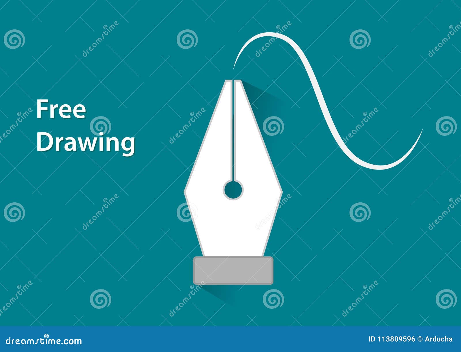 Free drawing pen tool stock vector. Illustration of equipment - 113809596