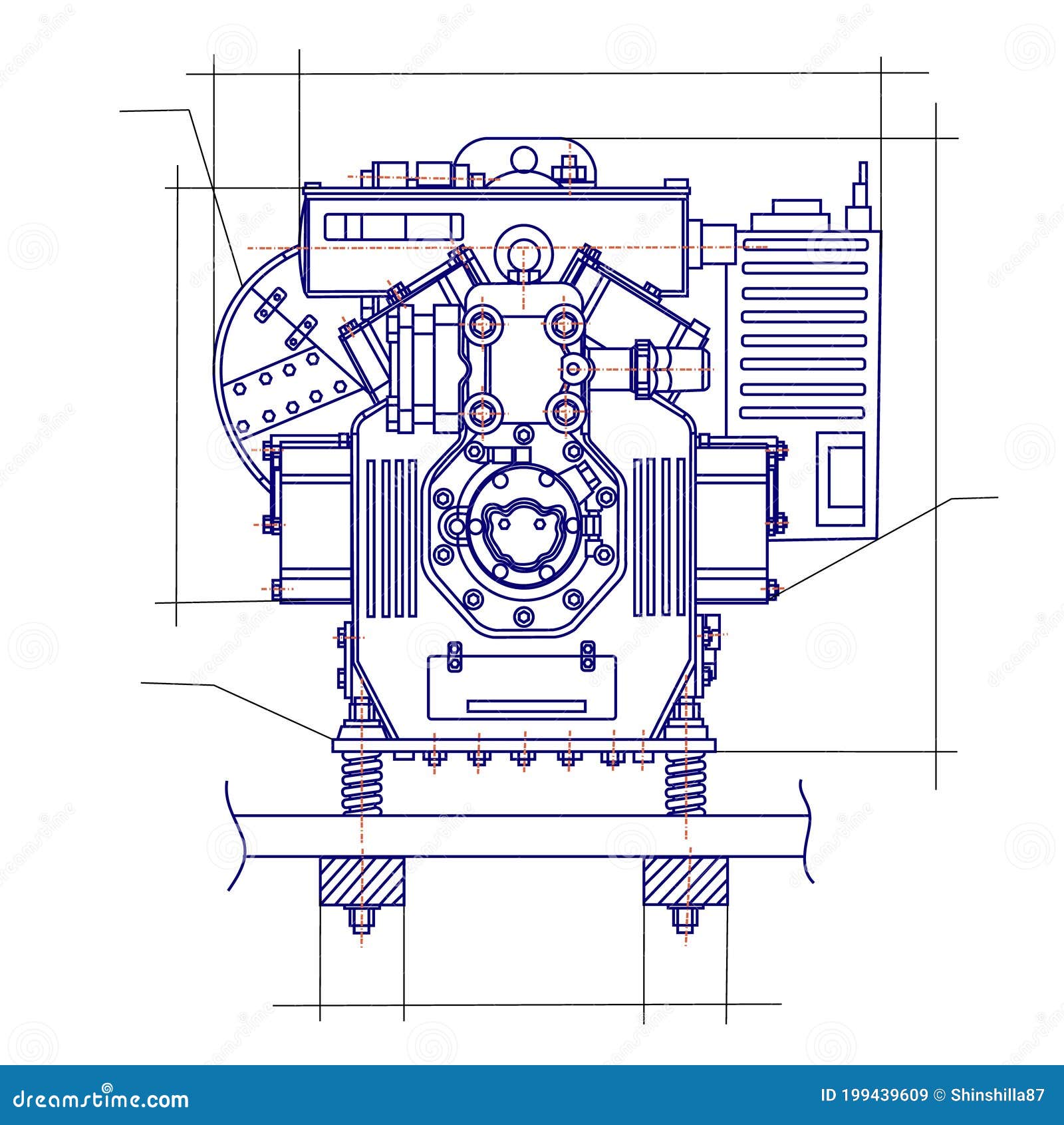 Free Drawing of the Refrigerator Unit. Chiller Unit Stock Vector ...