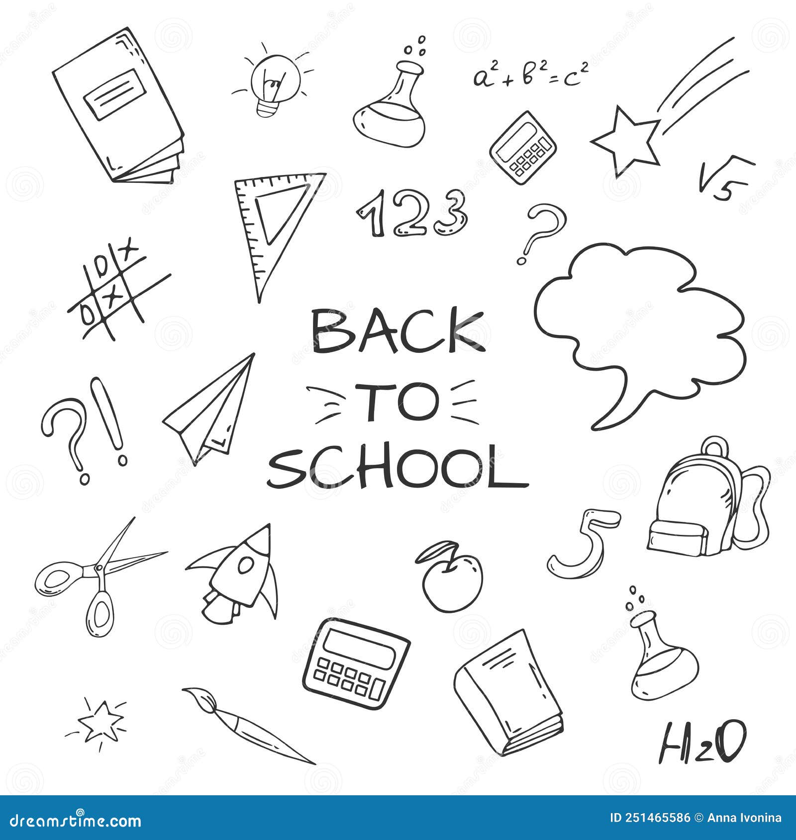 Free Drawing of School Subjects. Back To School. Vector Illustration ...