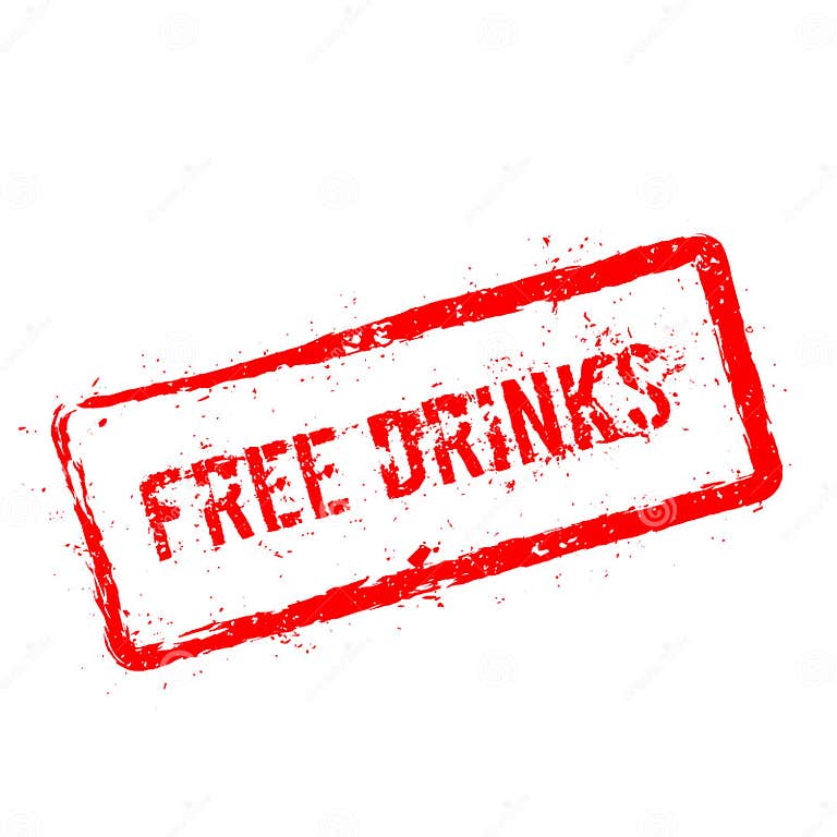 Free Drinks Red Rubber Stamp Isolated on White. Stock Vector ...