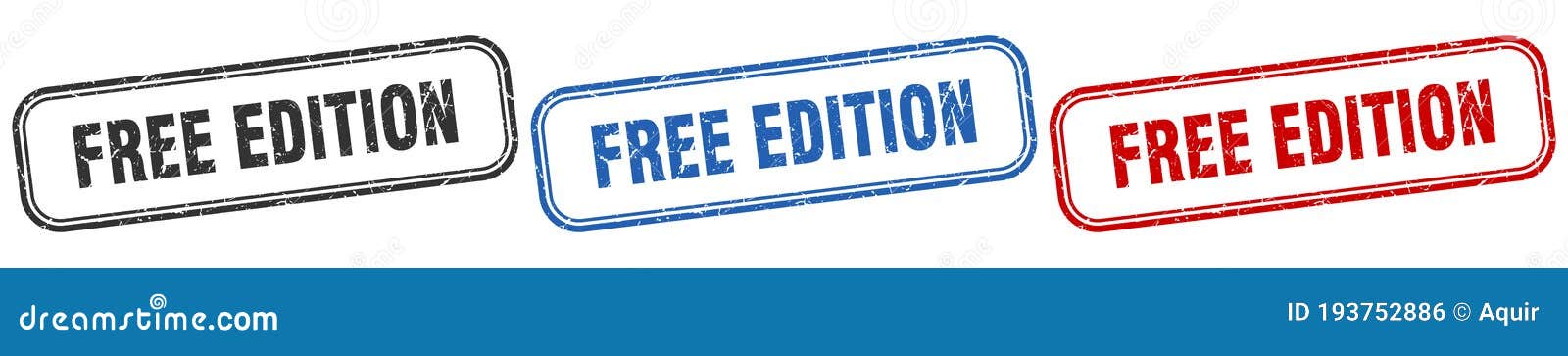 Free Edition Square Isolated Sign Set. Free Edition Stamp Stock Vector ...
