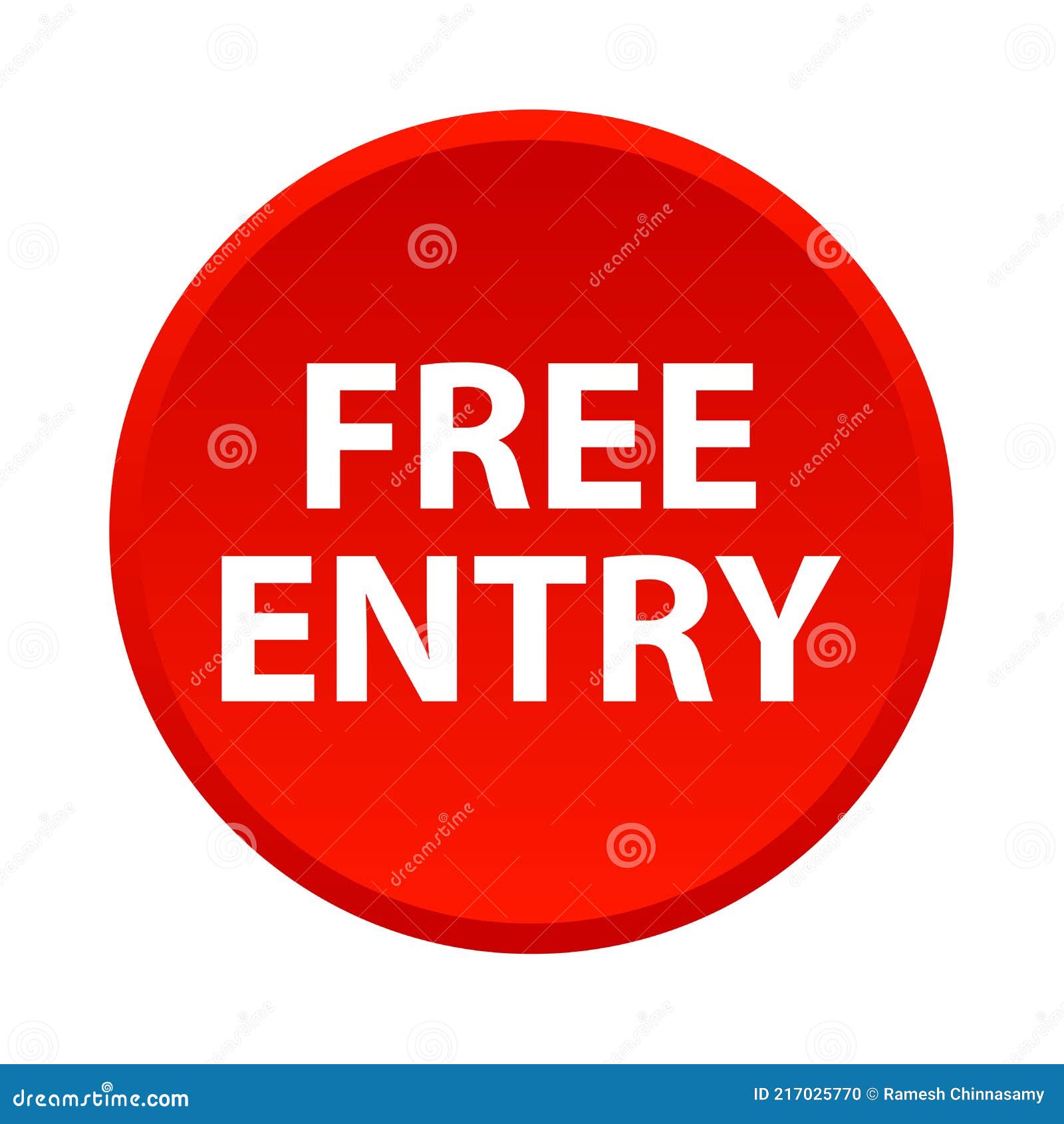 Free entry button stock vector. Illustration of admit - 217025770