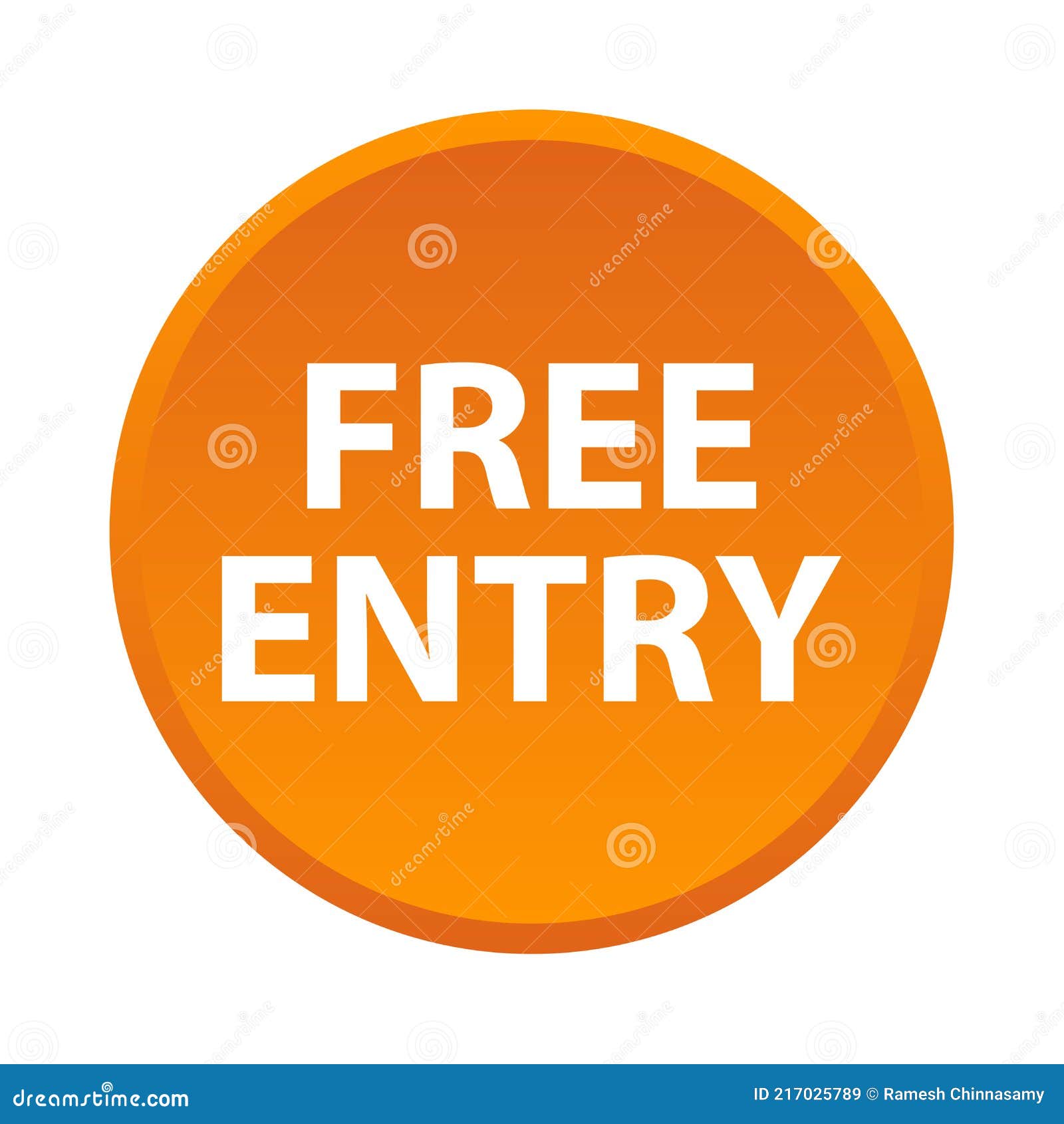Free entry button stock vector. Illustration of admit - 217025789