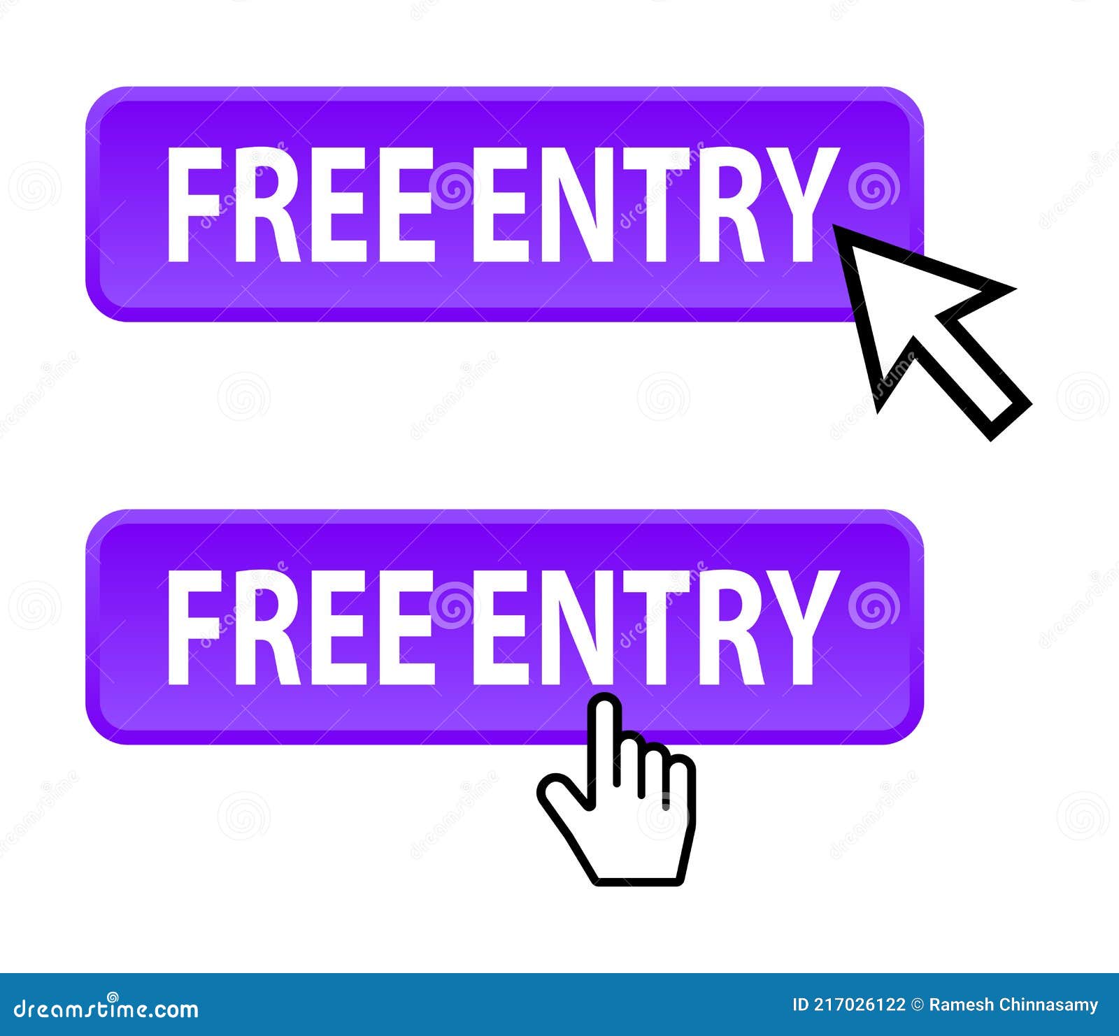 Free entry button stock vector. Illustration of admission - 217026122