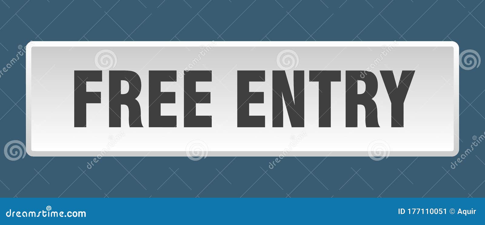 Free Entry Button. Free Entry Square Isolated Push Button Stock Vector ...