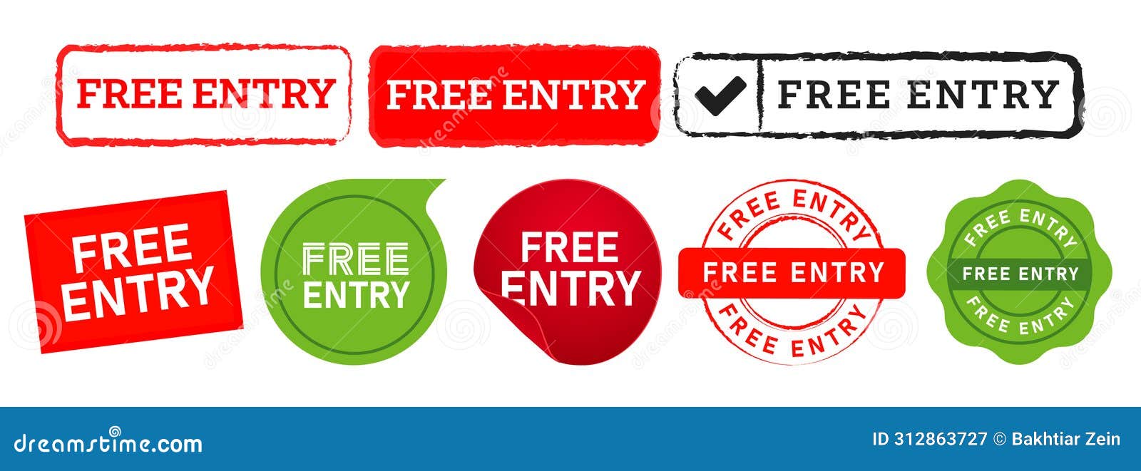 Free Entry Rectangle Circle Stamp and Speech Bubble Label Sign for ...