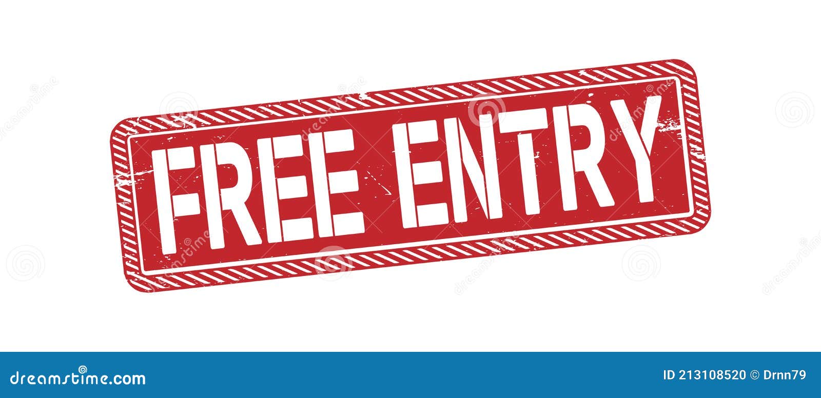 Free Entry Red Square Stamp Text on White Stock Vector - Illustration ...