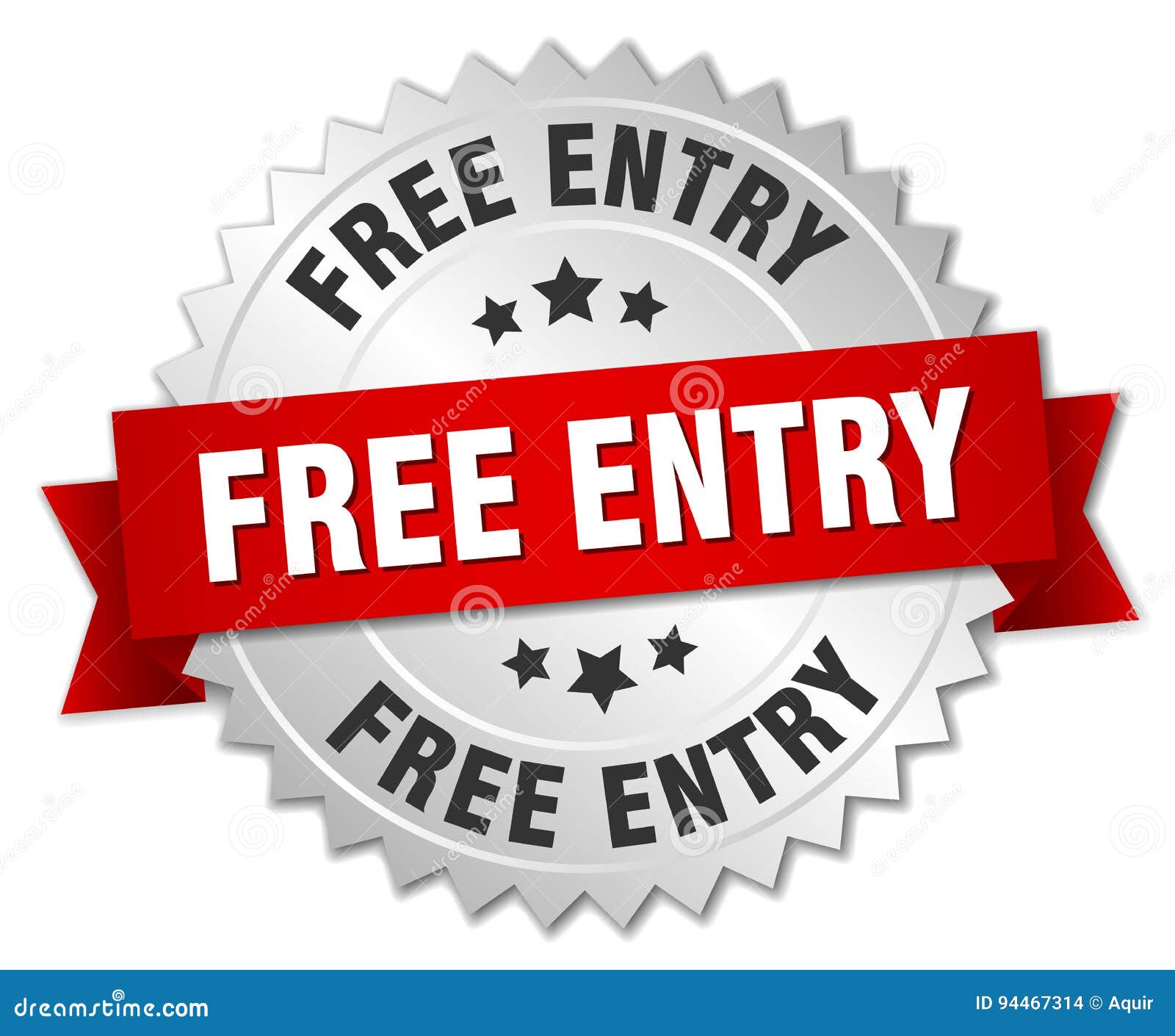 Free Entry Round Isolated Badge Stock Vector - Illustration of seal ...