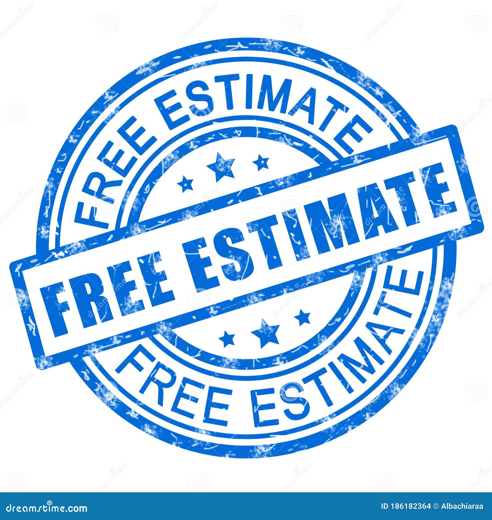 Free Estimate. Blue Grunge Stamp Icon. Stock Illustration ...