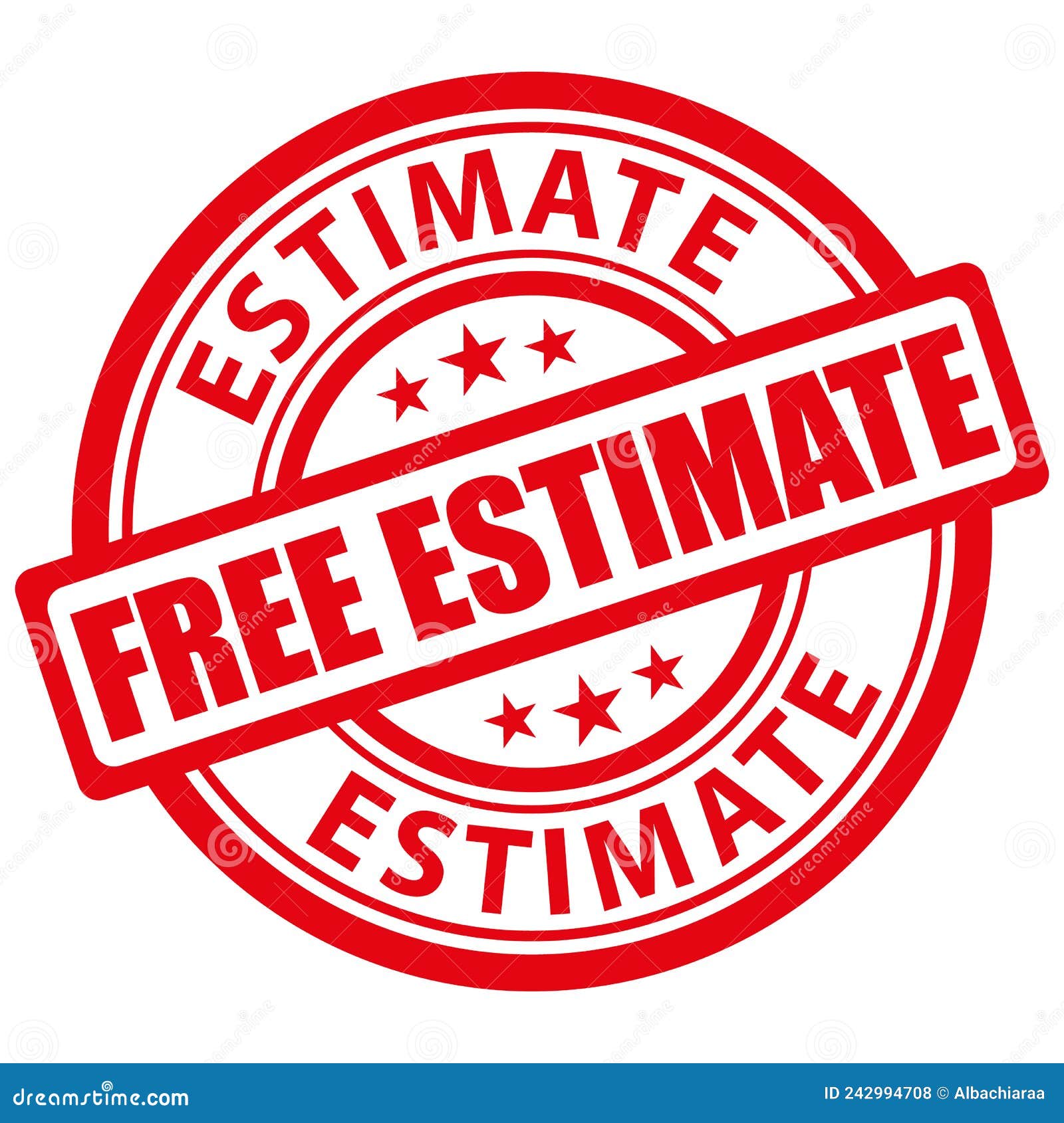 Free Estimate. Red Vector Stamp Icon. | CartoonDealer.com #242994708