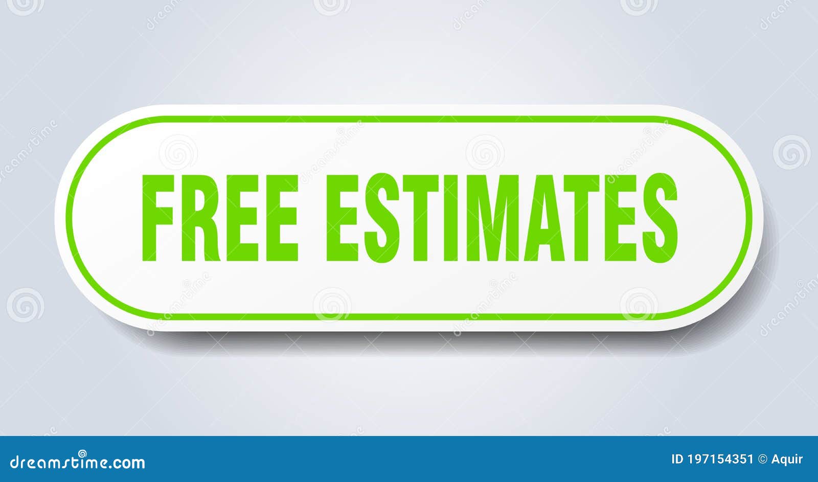 Free Estimates Sign. Rounded Isolated Button. White Sticker Stock ...