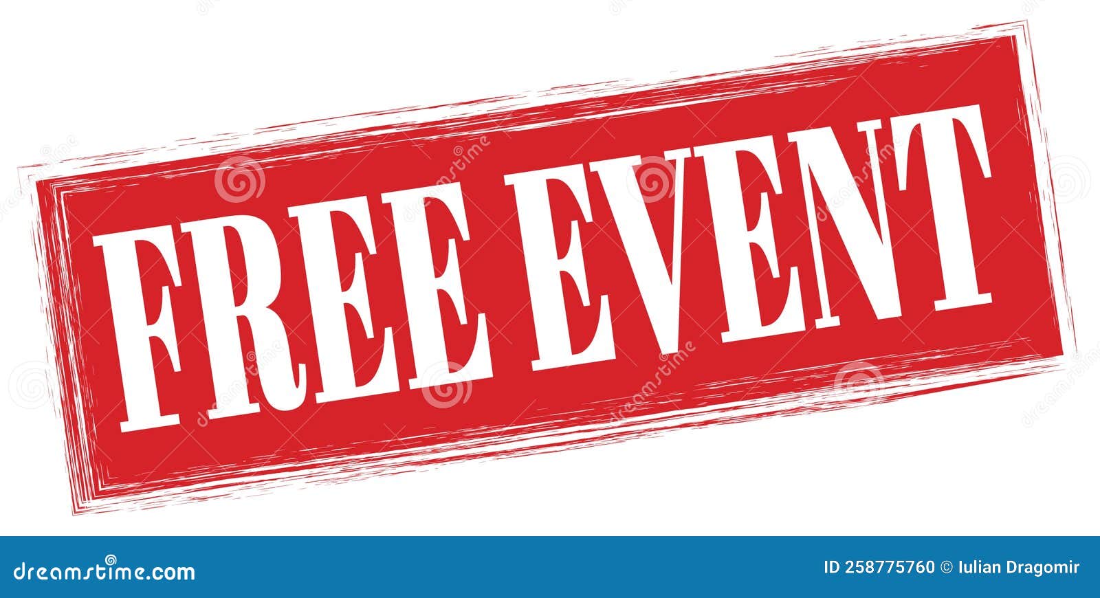 FREE EVENT Text Written on Red Stamp Sign Stock Illustration ...