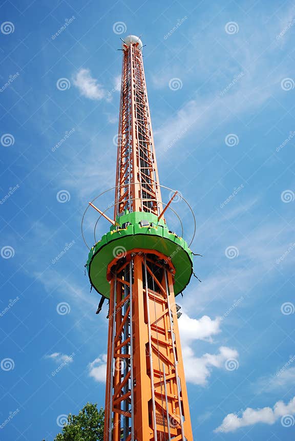Free fall tower stock photo. Image of seats, amusement - 21740590