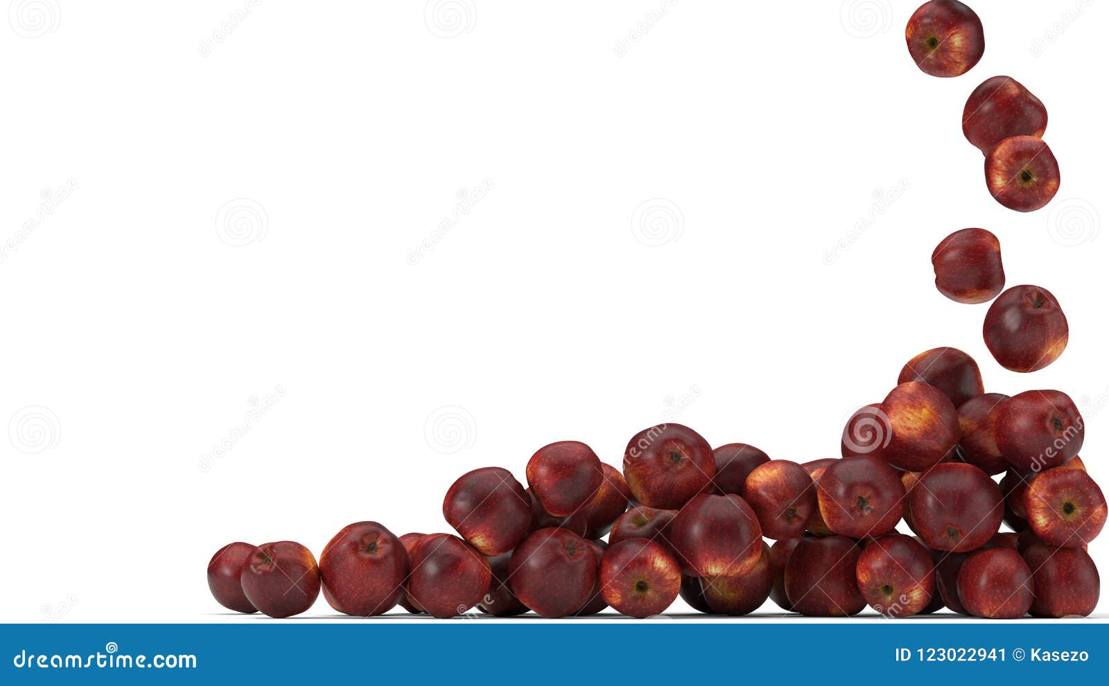 Free Falling Apples. Realistic 3d Illustration Stock Illustration ...