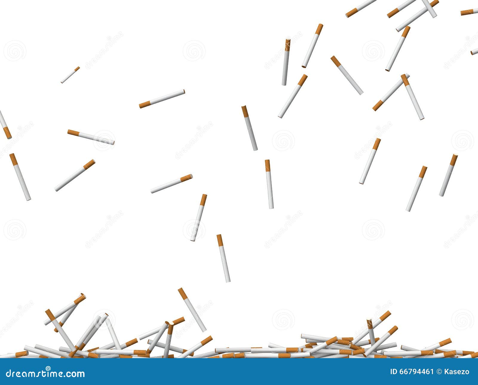 Free Falling Cigarettes. Isolated on White. Stock Illustration ...
