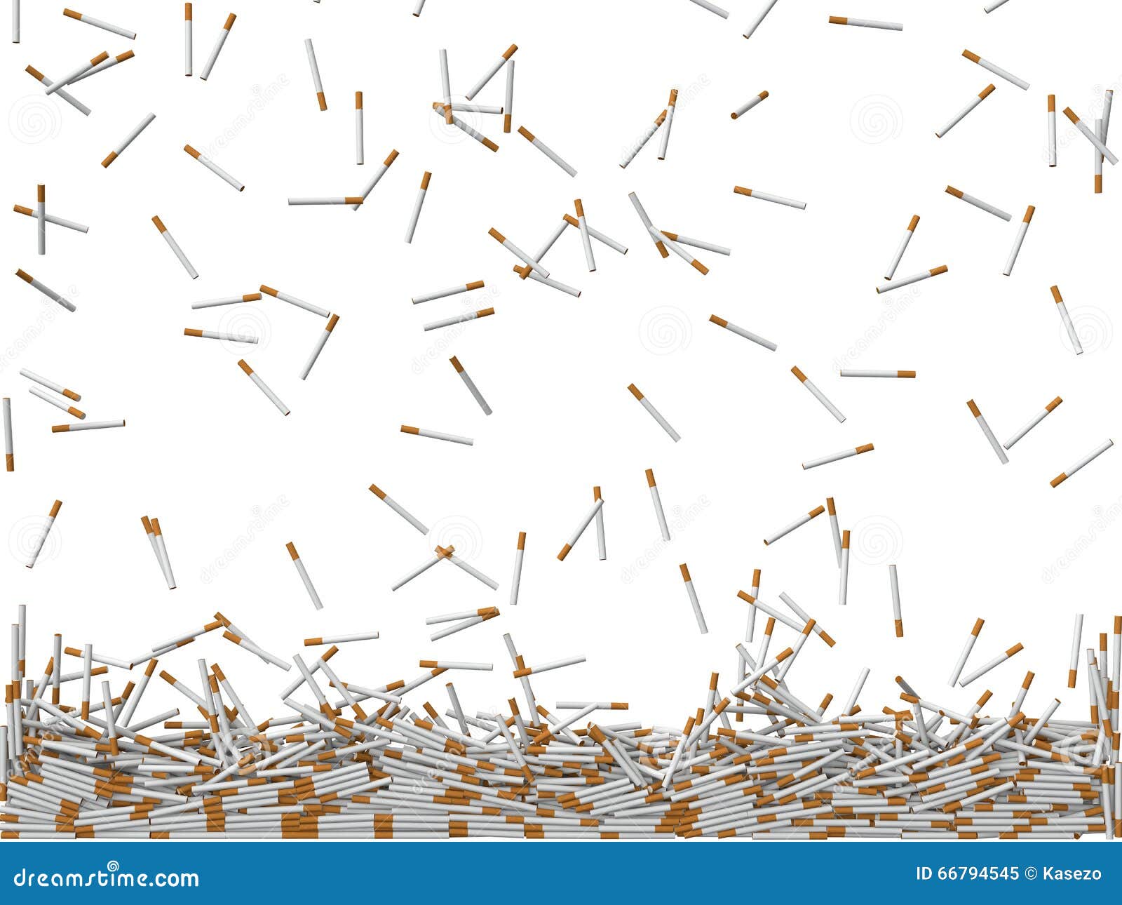 Free Falling Cigarettes. Isolated on White. Stock Illustration ...