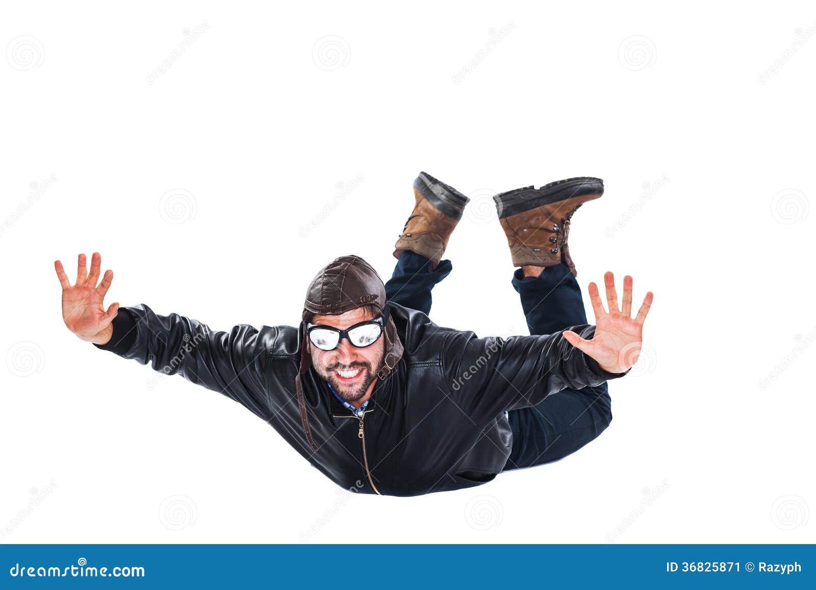 Free falling happy pilot stock image. Image of flight - 36825871