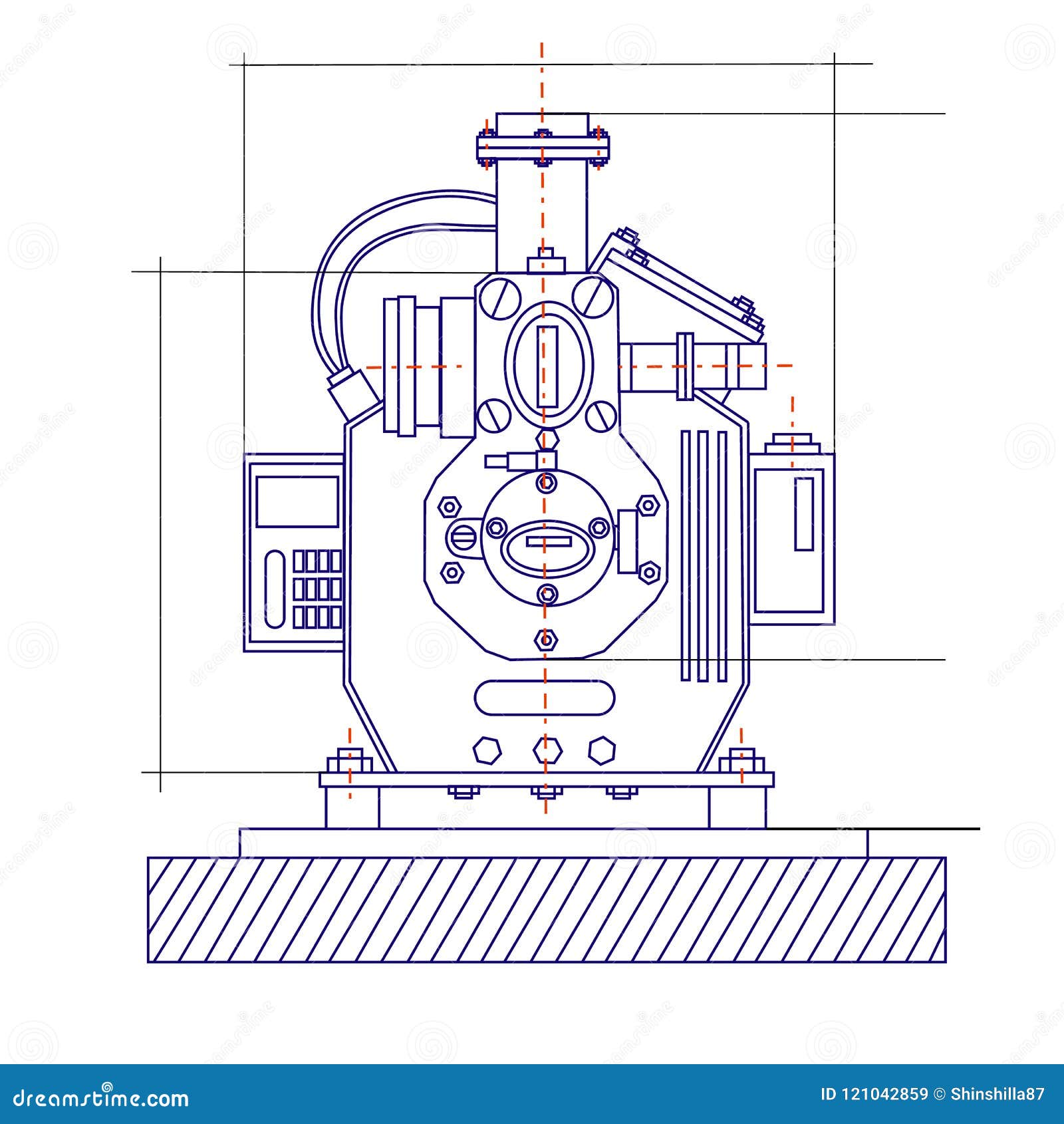 Free Fantasy Drawing of a Refrigerating Machine Stock Vector ...