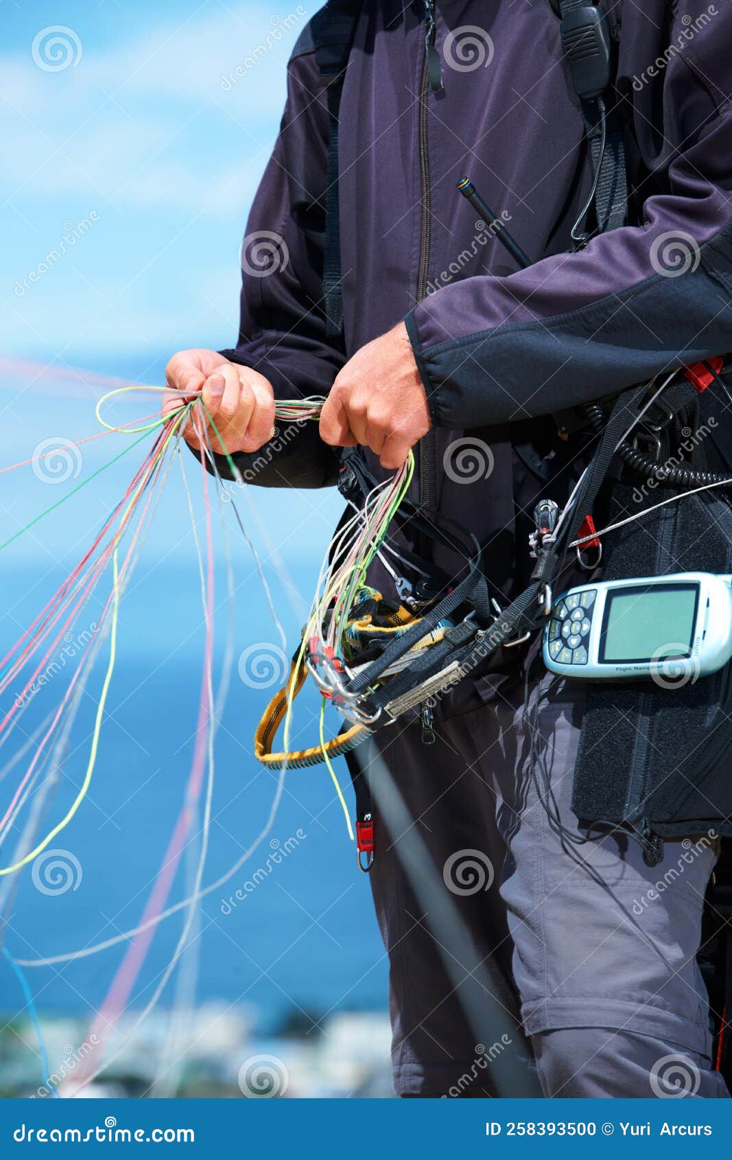 The Free Fly. a Man Paragliding on a Sunny Day. Stock Photo - Image of ...