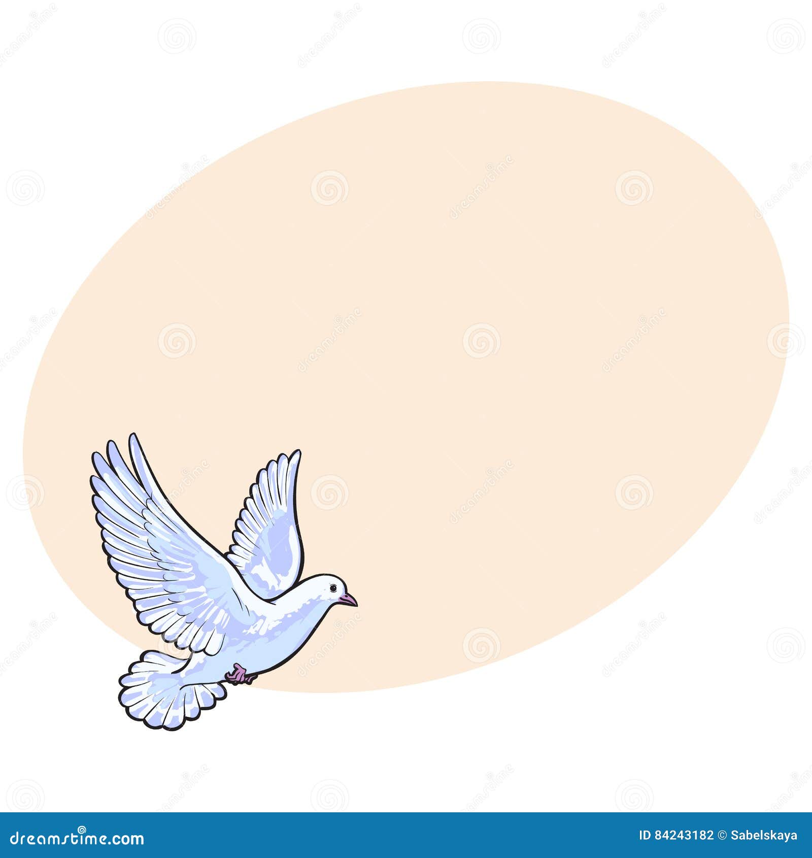 Free Flying White Dove Isolated Sketch Style Illustration Stock Vector Illustration Of