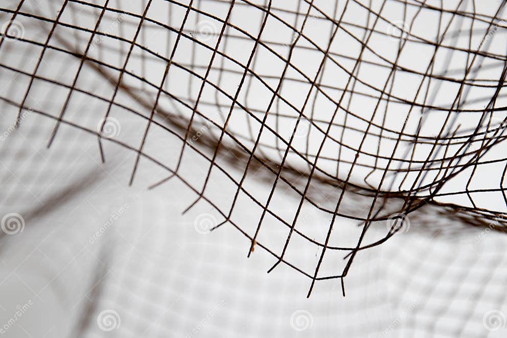 Free Form Curve of Black Rustic Wire Mesh Stock Image - Image of ...