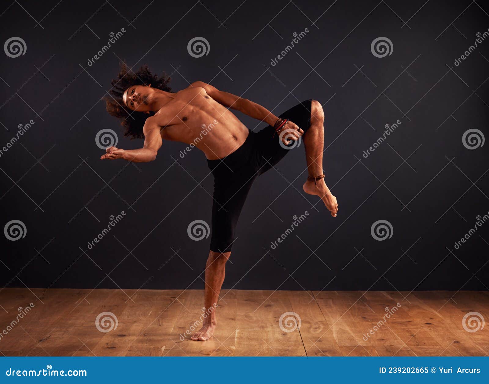 Free Form Expression. Male Contemporary Dancer Performing a Dramatic ...