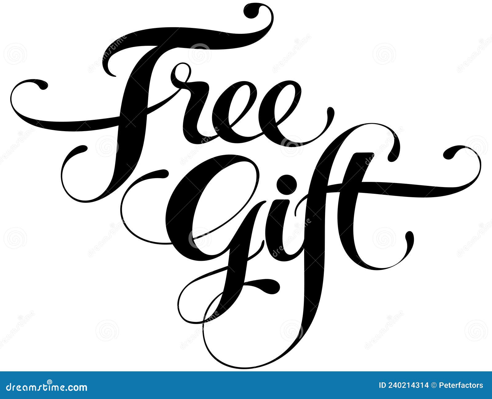 Free Gift - Custom Calligraphy Text Stock Vector - Illustration of ...