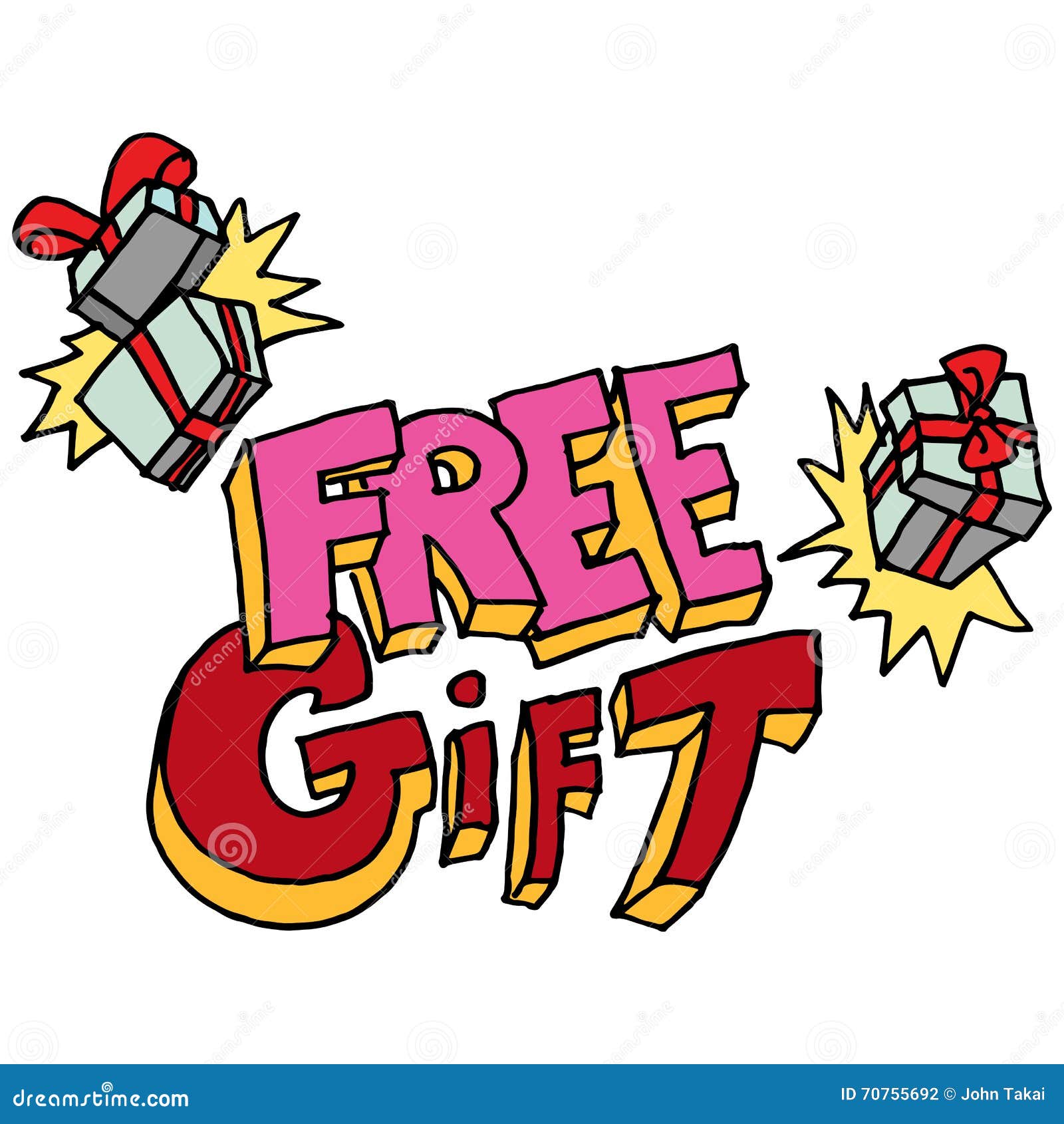 Free gift message stock vector. Illustration of gift - 70755692