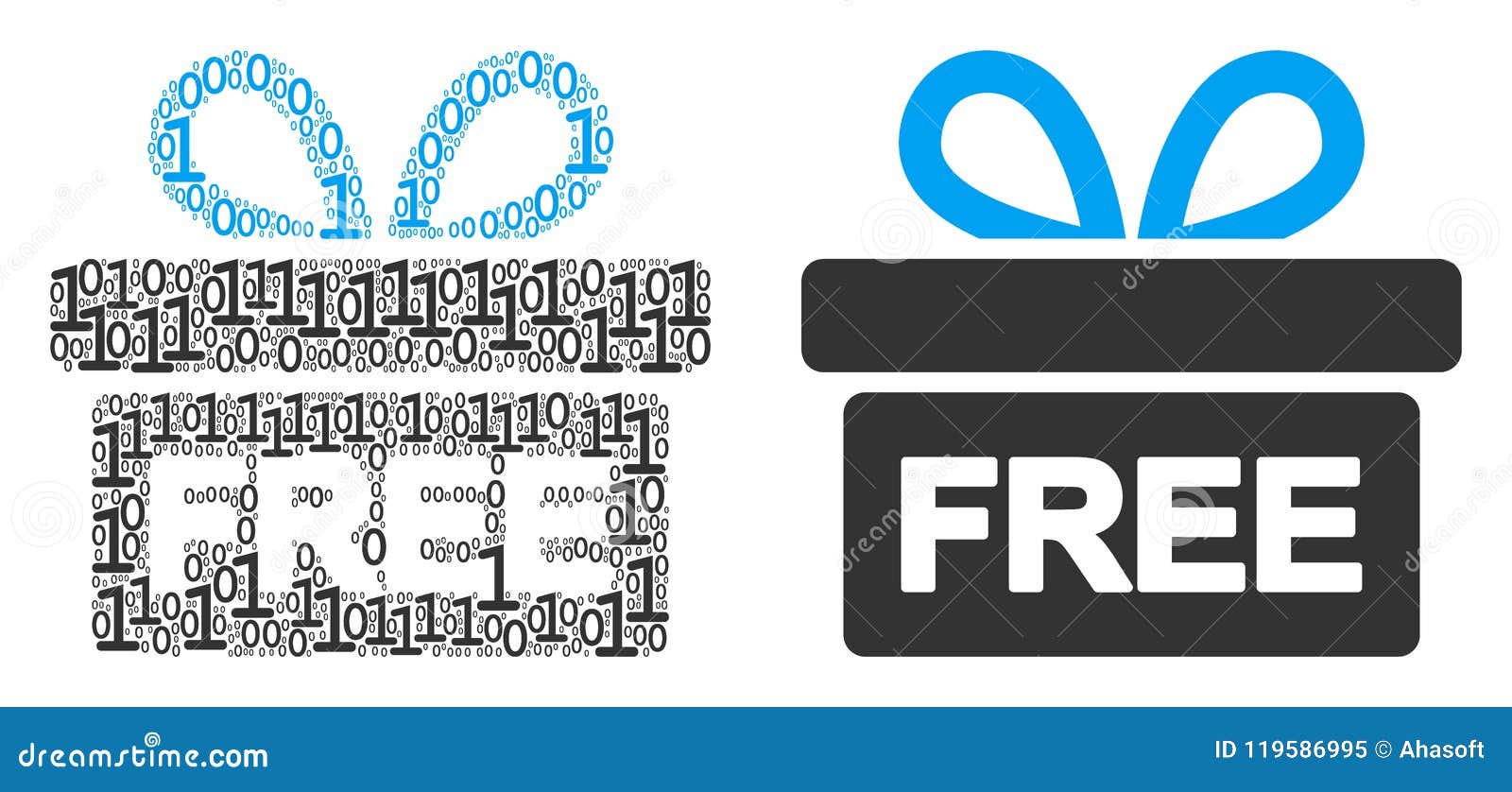 Free Gift Mosaic of Binary Digits Stock Vector - Illustration of ...