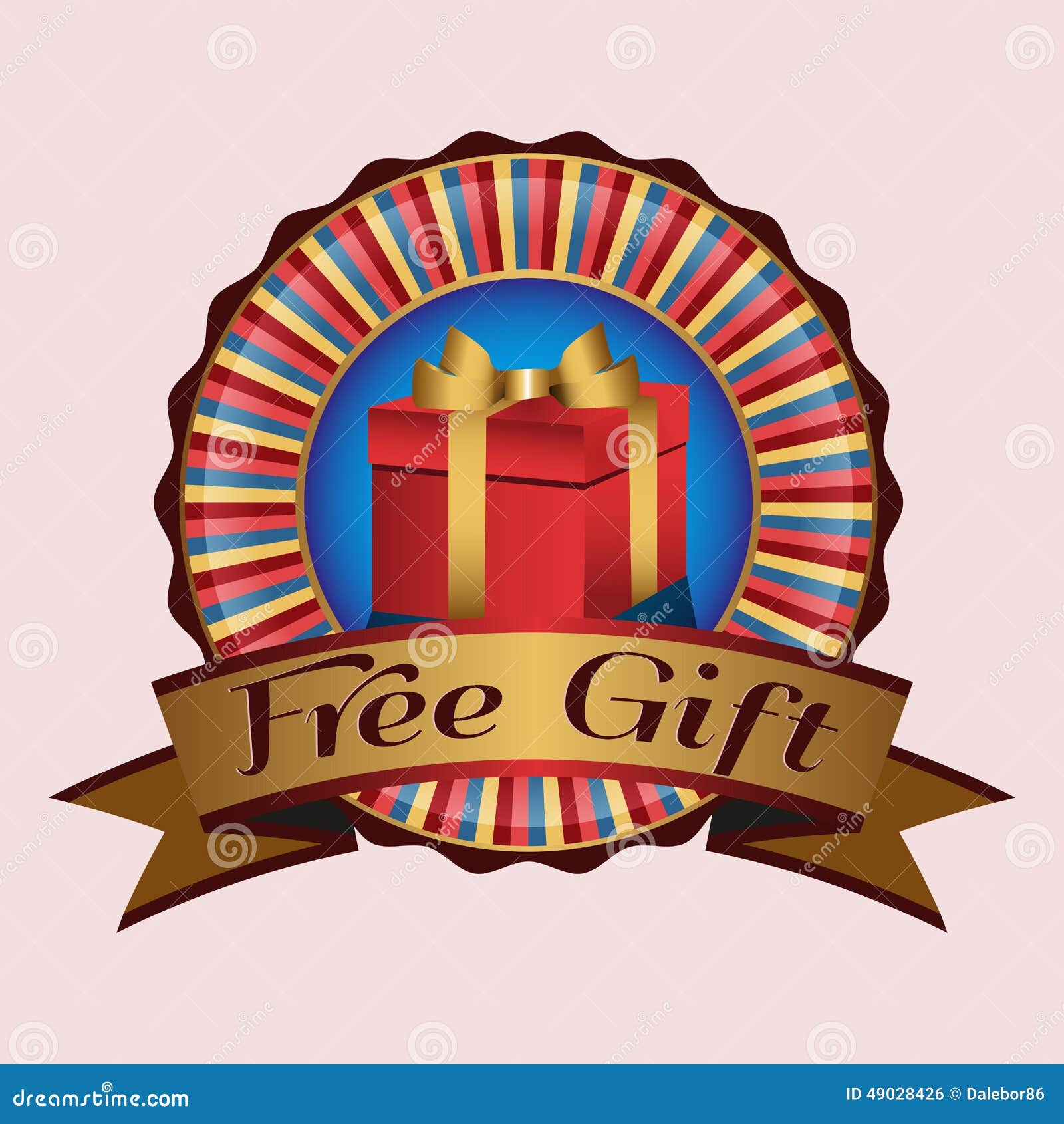 Free gift stock vector. Illustration of sign, ribbon - 49028426