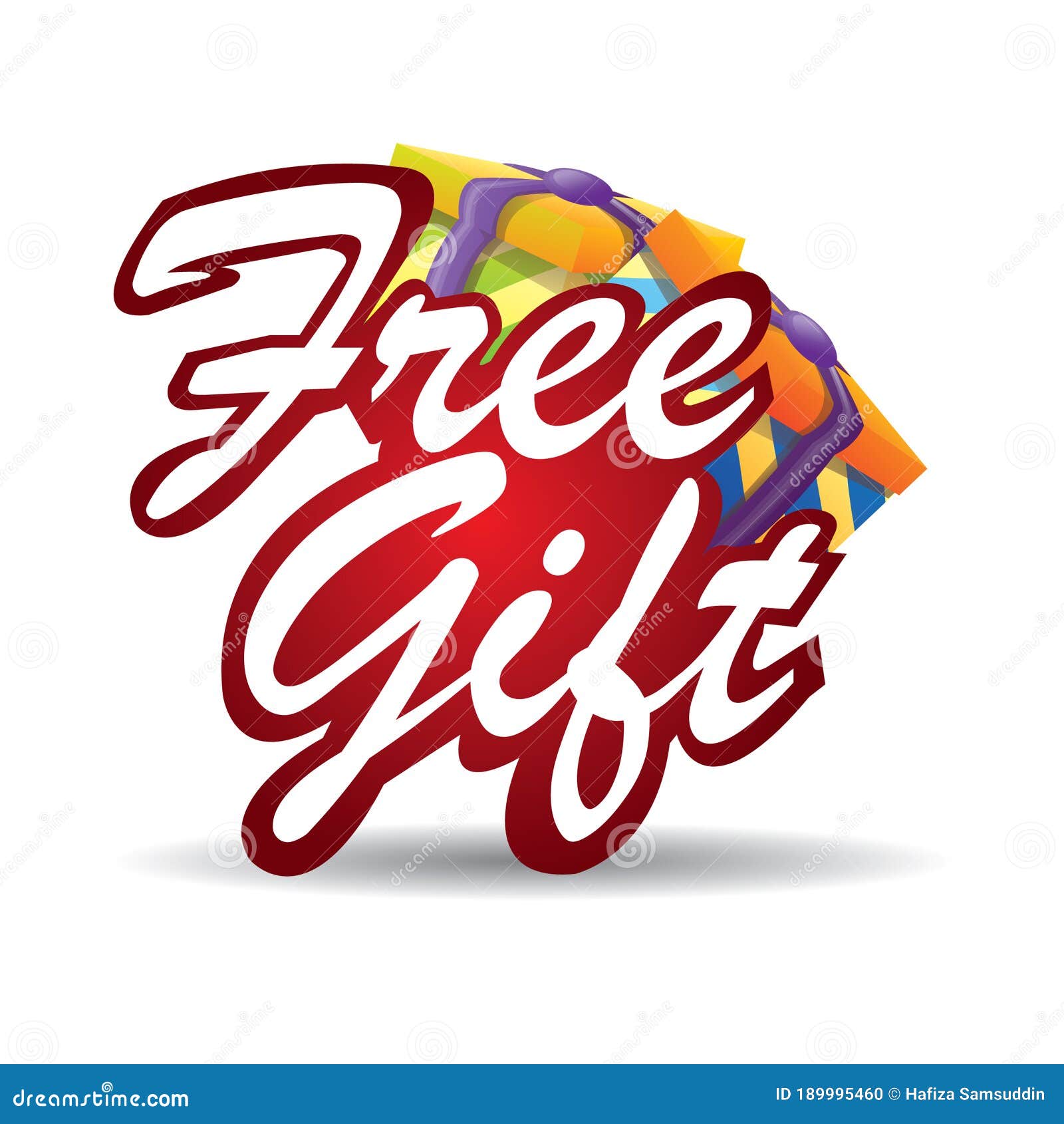 Free Gift Sign. Vector Illustration Decorative Design Stock Vector ...
