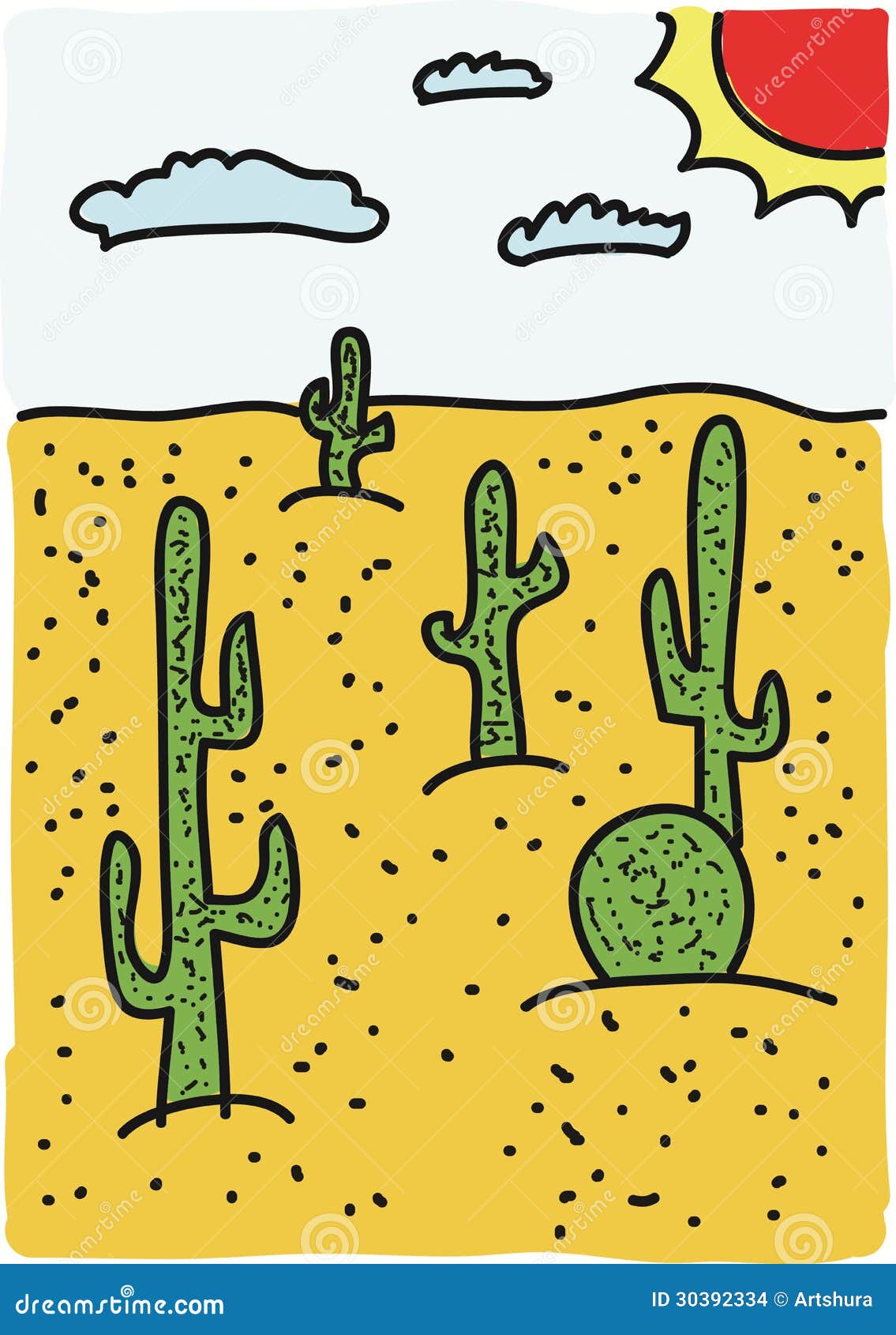 Free hand drawn desert stock vector. Illustration of desert - 30392334
