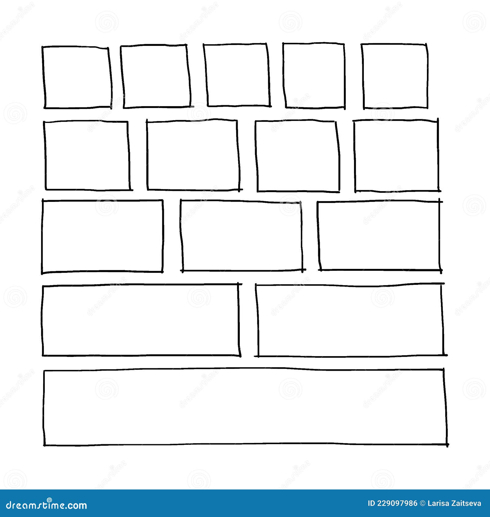 Free Hand Drawn Rectangles and Squares in Various Sizes. Doodle ...