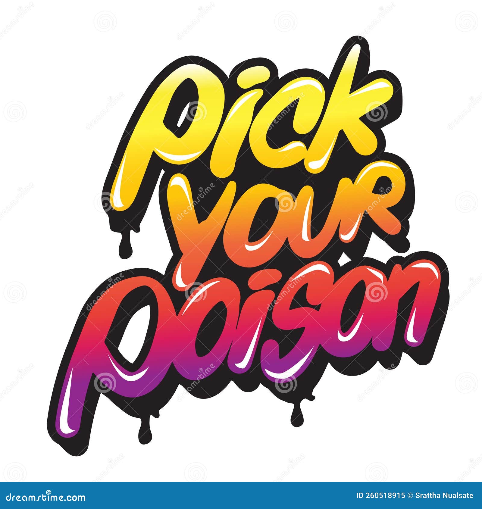 Free Handwritten Characters, Text `pick Your Poison` Vector Illustrator ...