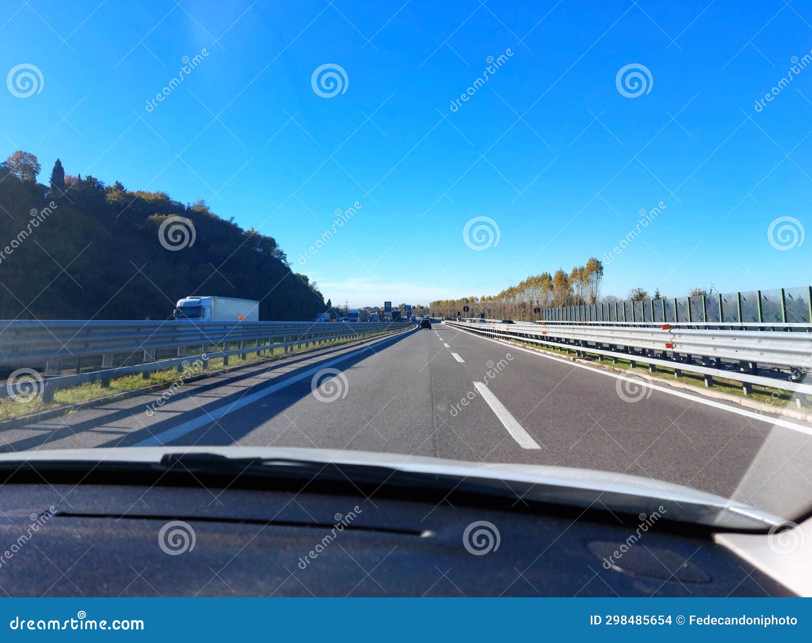 Free Highway with Car Dashboard in the Foreground during a Road Trip ...