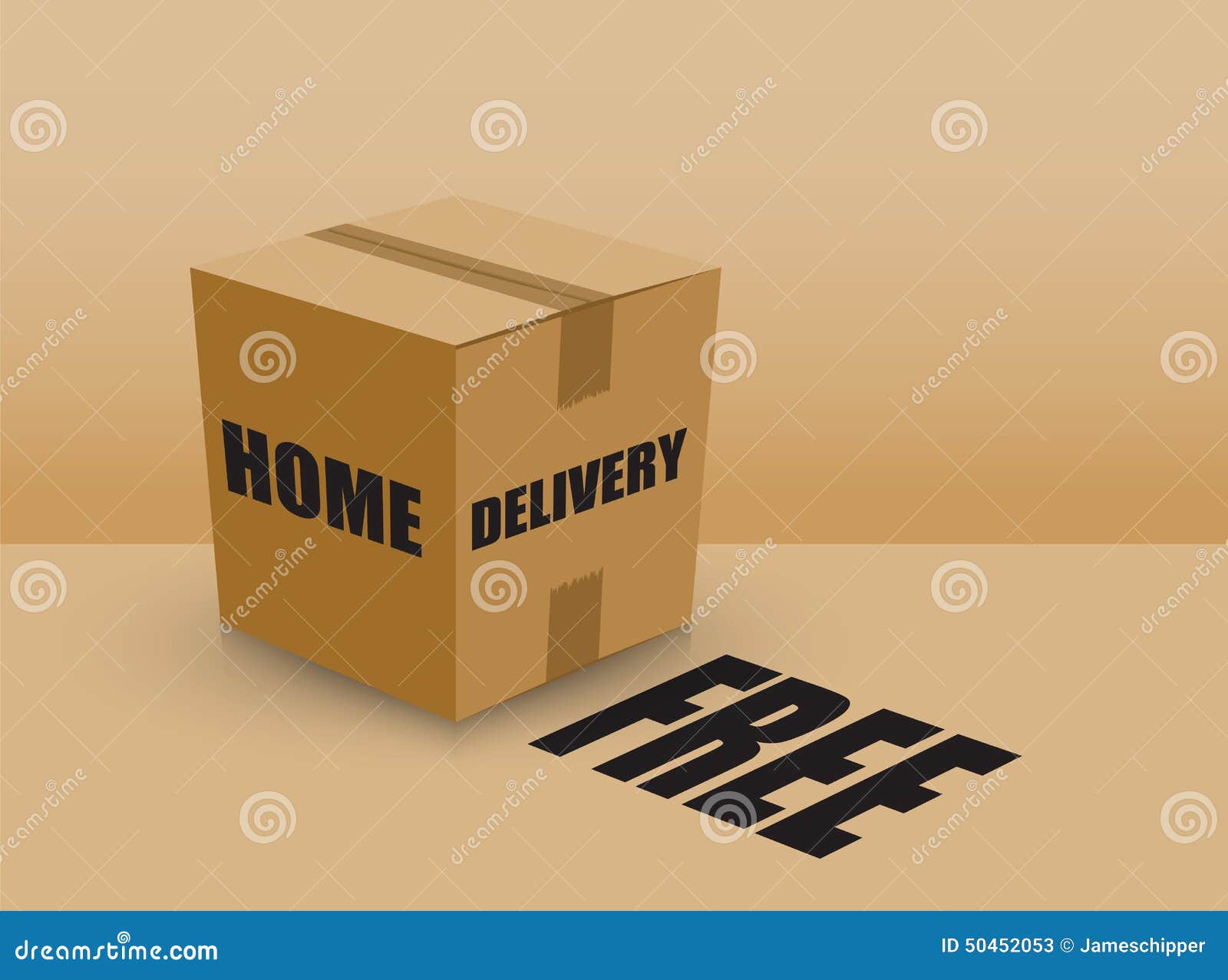 Free Home Delivery Card Board Box Stock Vector - Illustration of home ...